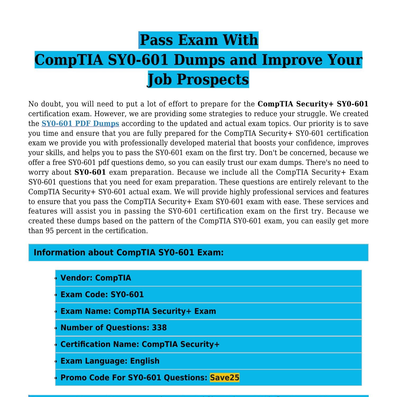 CompTIA SY0-601 Dumps PDF-Guarantee All Exams 100% Pass.pdf | DocDroid