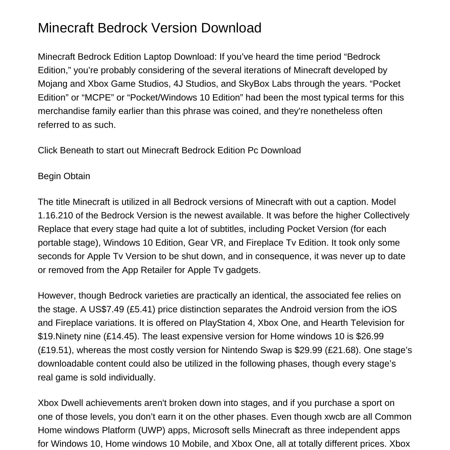 Minecraft Bedrock Edition Downloadrjkgg.pdf.pdf | DocDroid