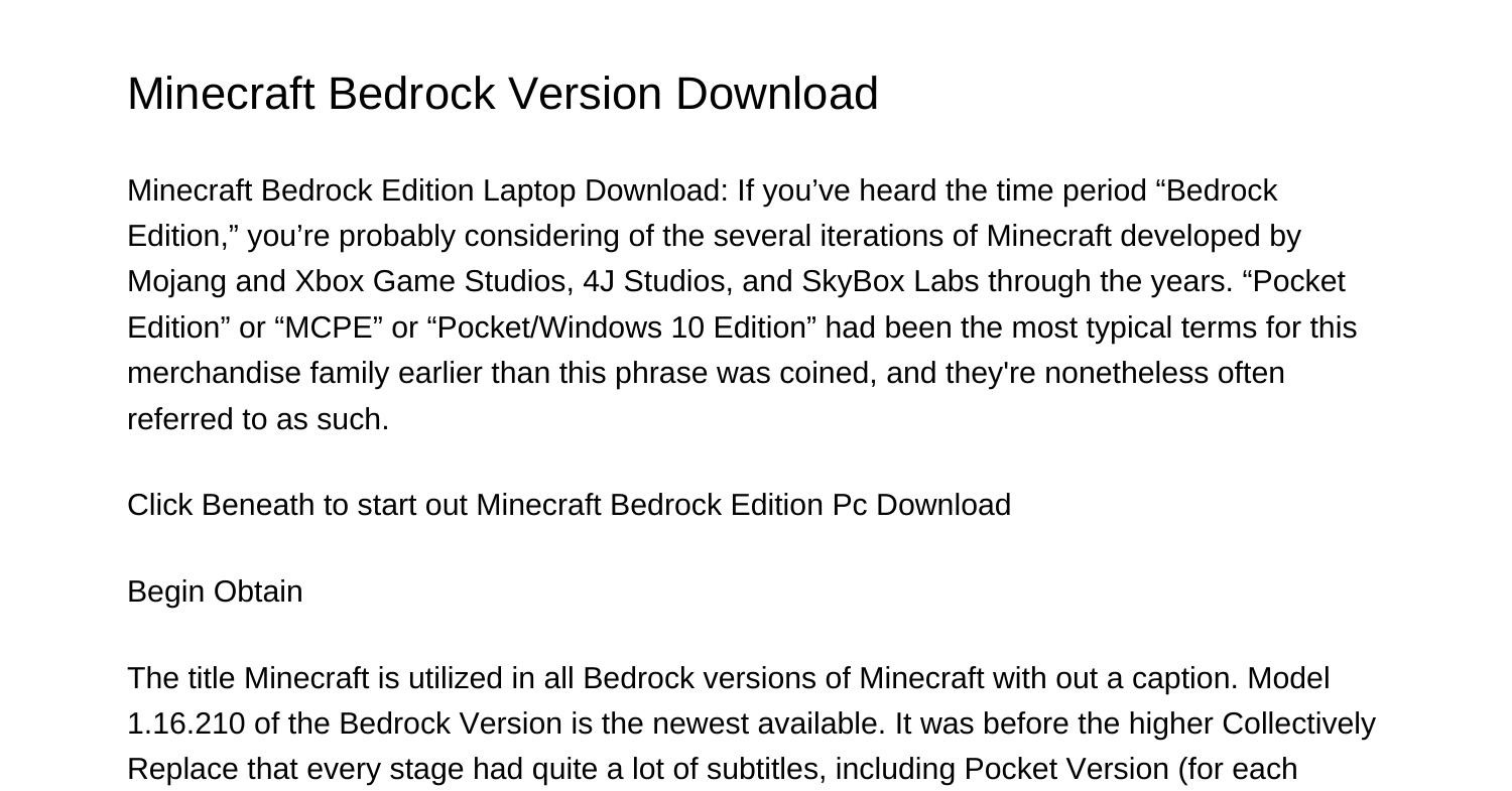 Minecraft Bedrock Edition Downloadrjkgg.pdf.pdf | DocDroid