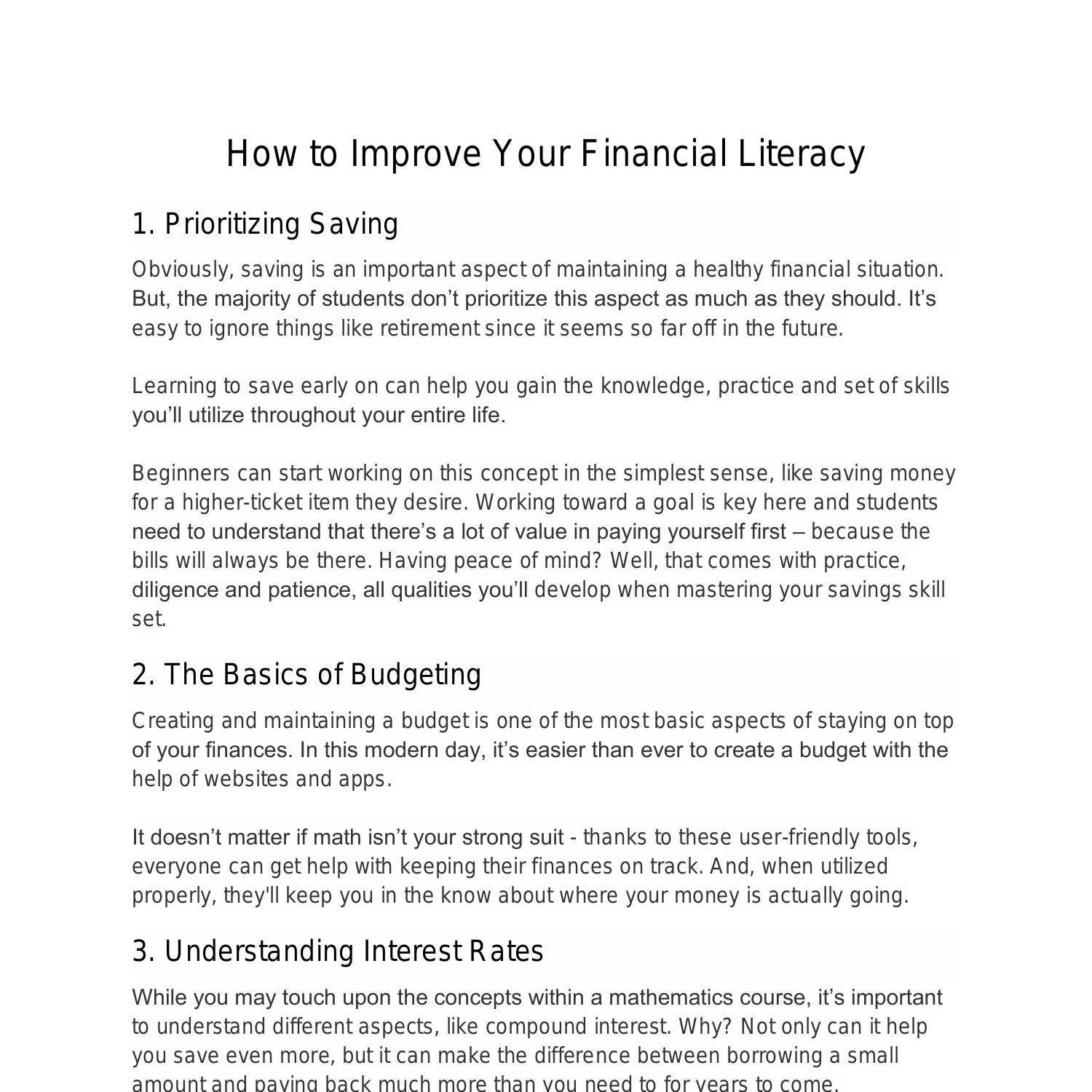 How to Improve Your Financial Literacy.pdf | DocDroid