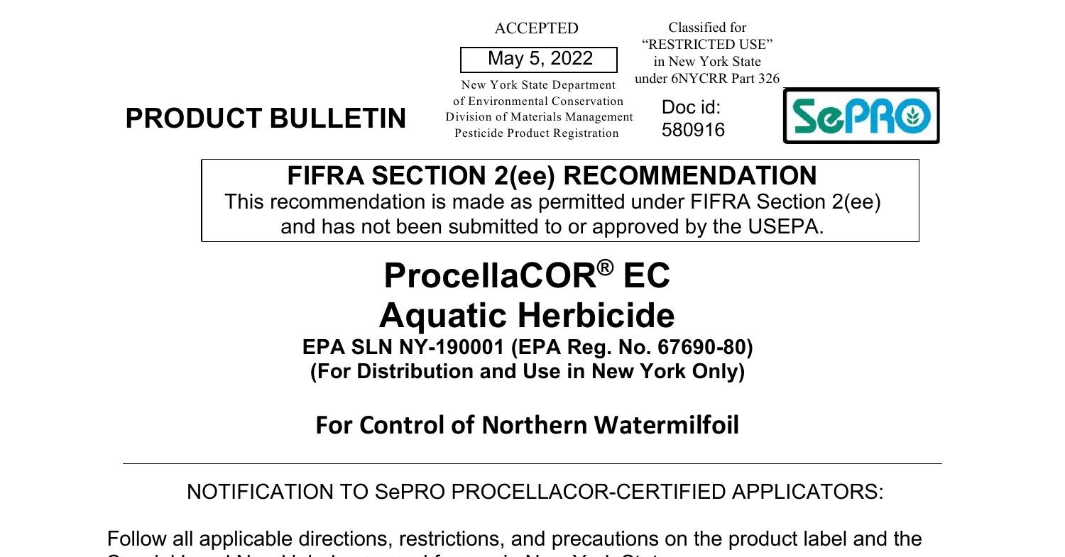 ProcellaCOR SLN 2ee Northern Watermilfoil.pdf | DocDroid