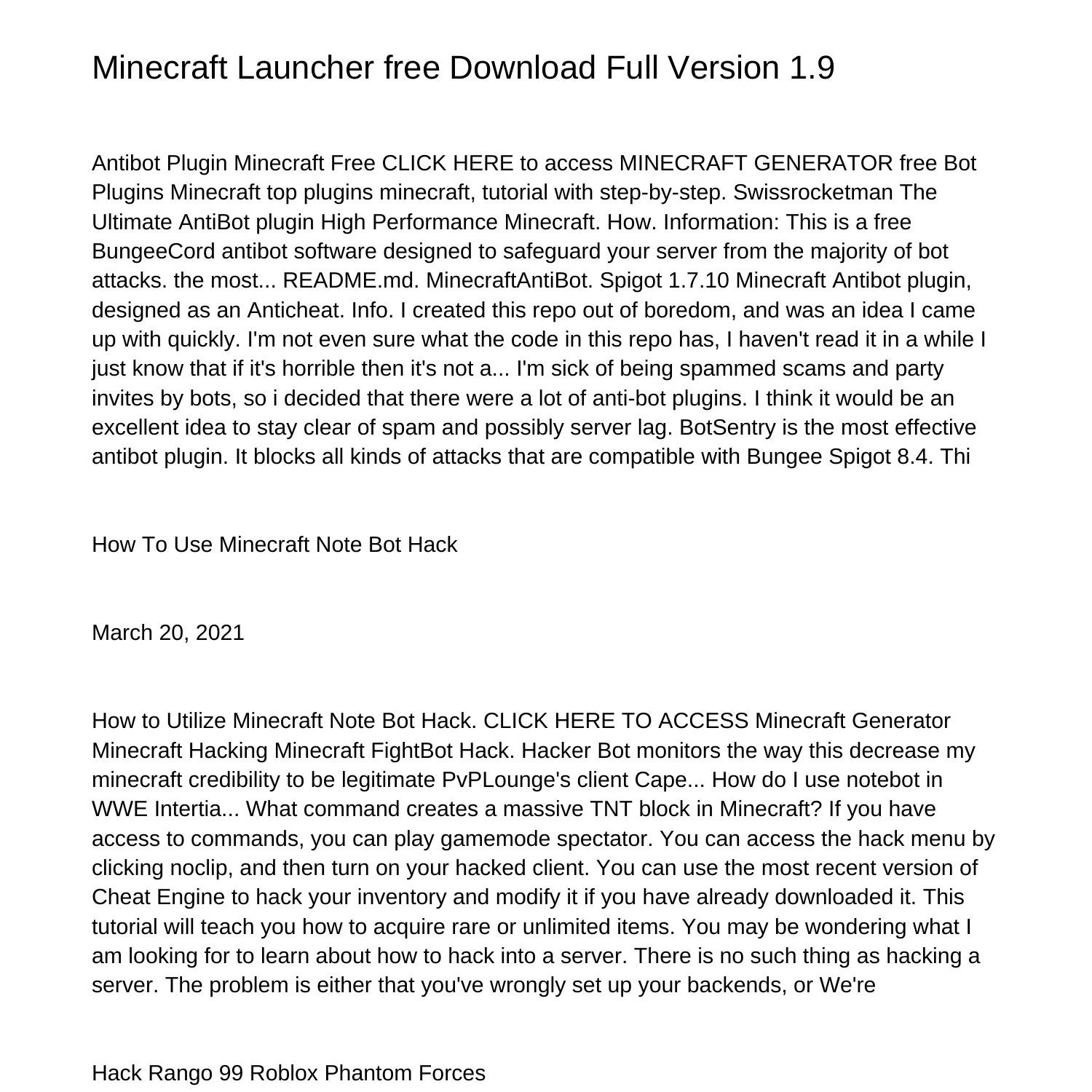 Minecraft Launcher is free to Download and Install Version 19lpliz.pdf.pdf | DocDroid