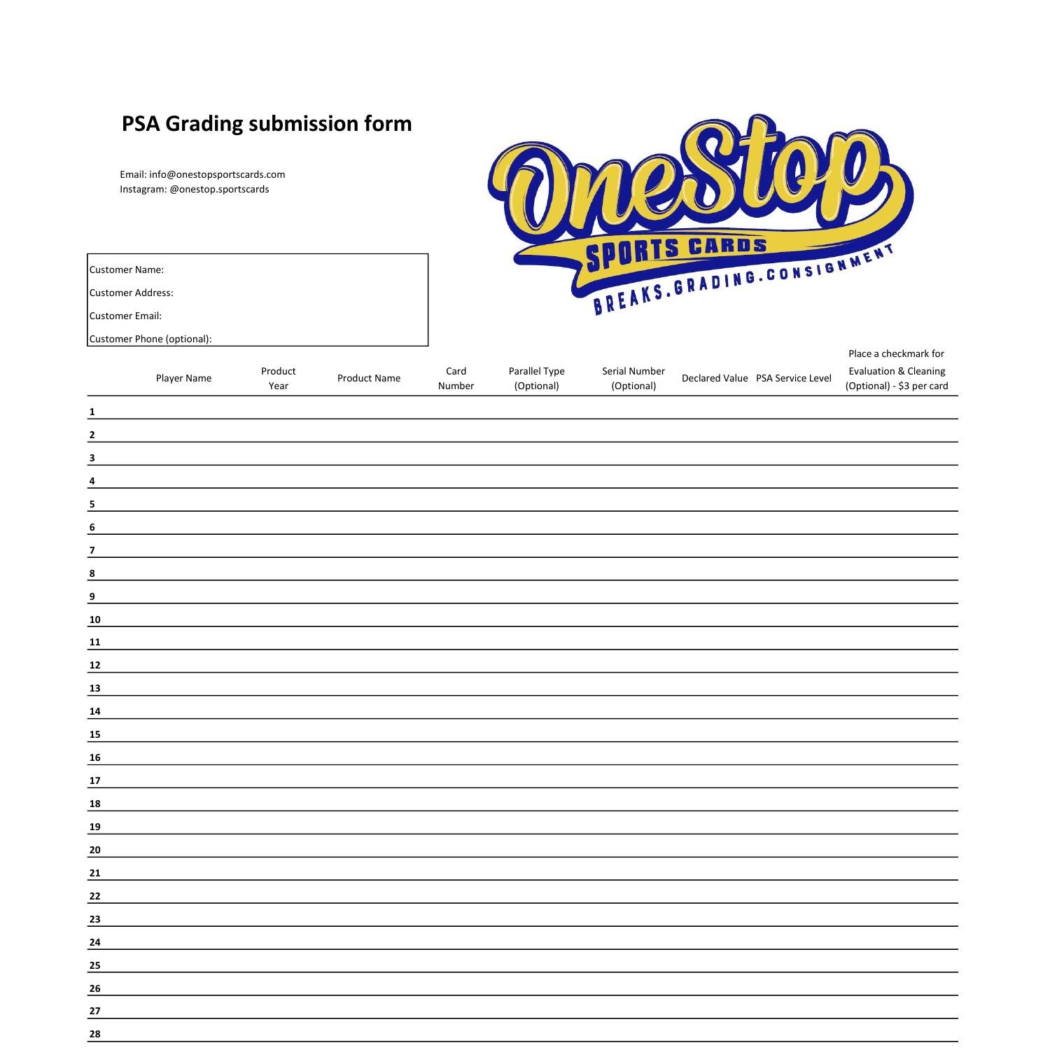 One Stop PSA Grading Form.pdf | DocDroid