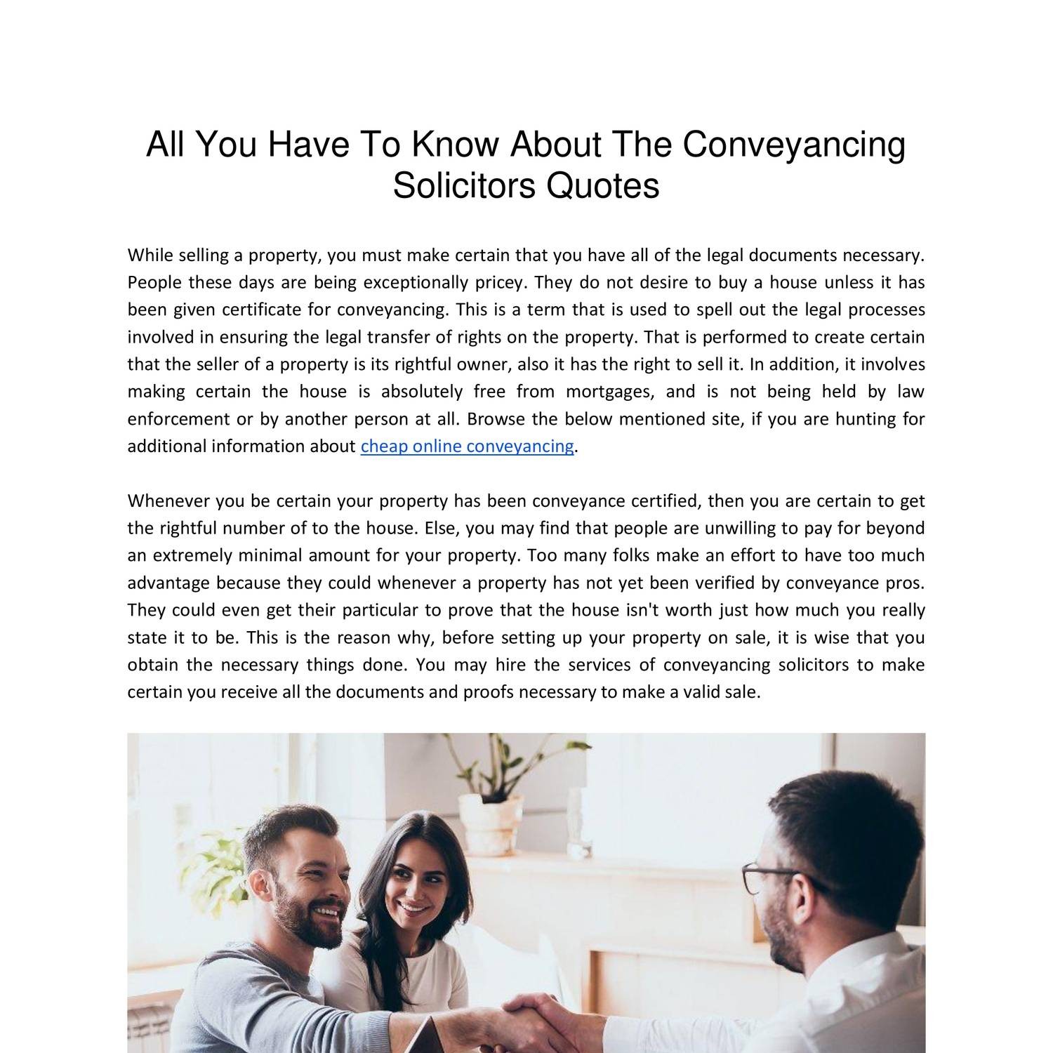 All You Have To Know About The Conveyancing Solicitors Quotes.docx ...
