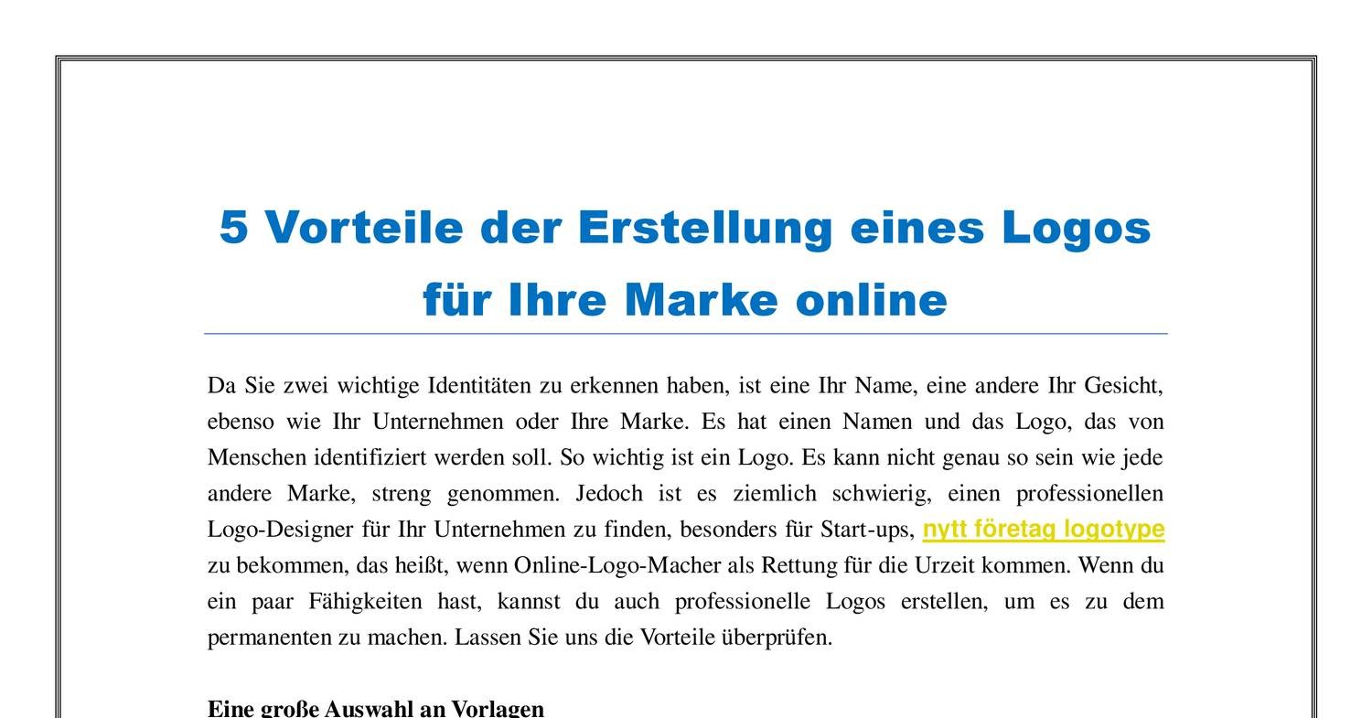 5 Vorteile der Erstellung eines Logos für Ihre Marke online.pdf | DocDroid