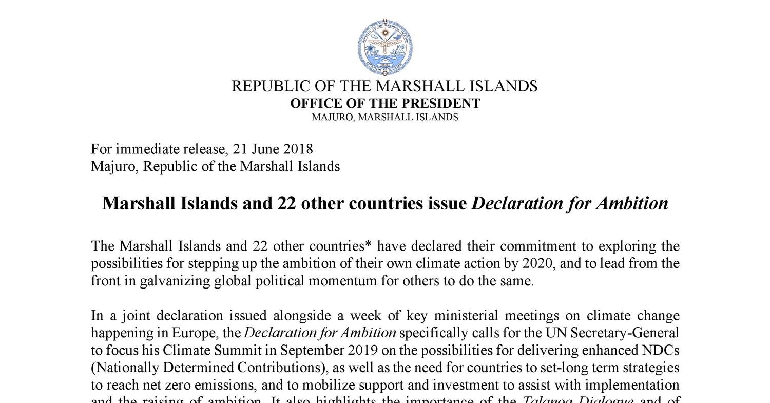180621 Declaration for Ambition RMI press release & declaration FINAL ...