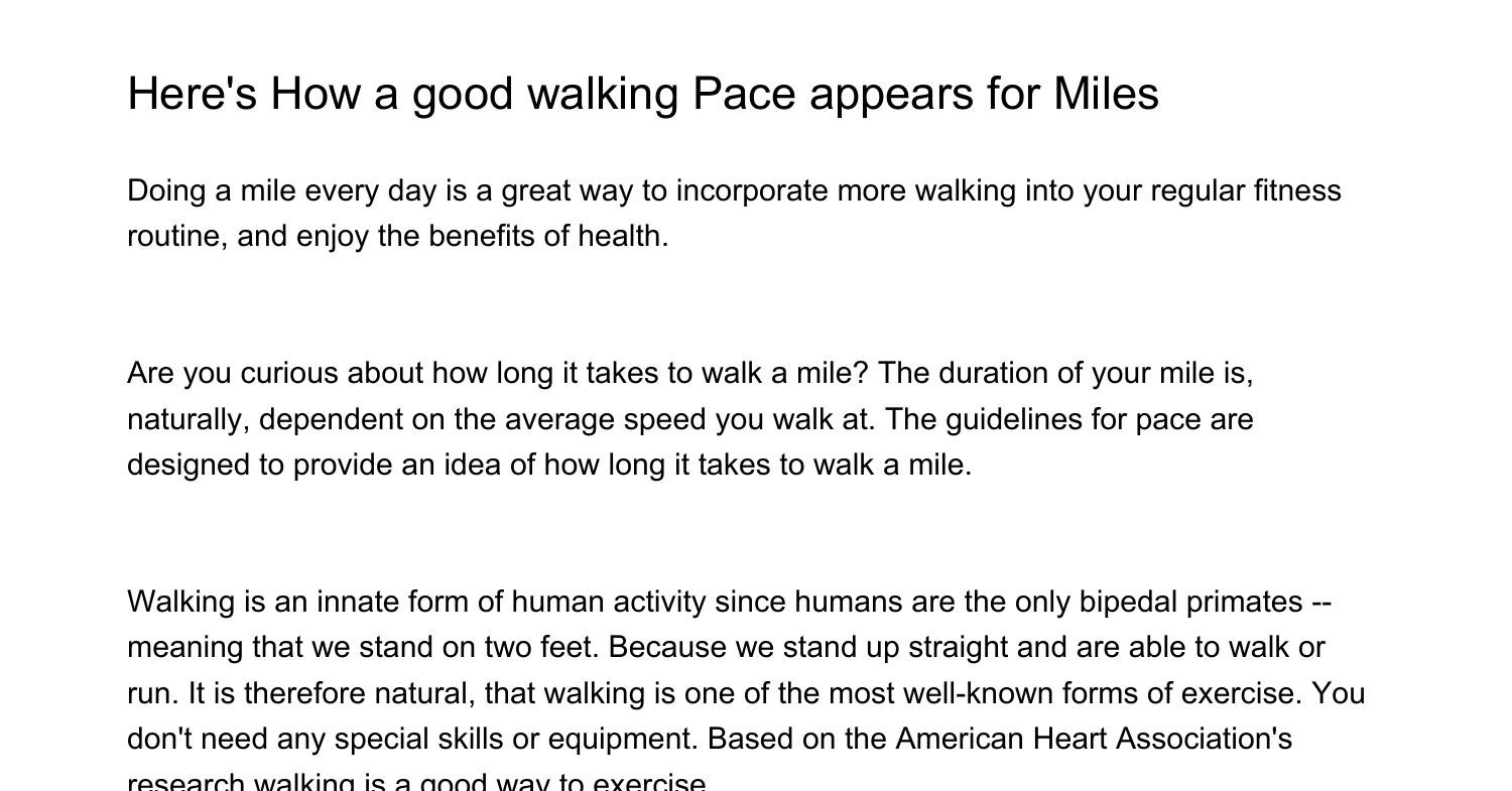 Heres How a good walking Pace appears for Milesxfhxg.pdf.pdf | DocDroid