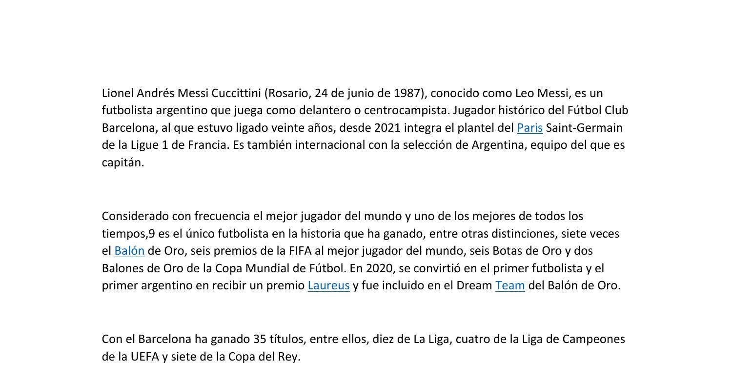 Leo Messi.docx | DocDroid