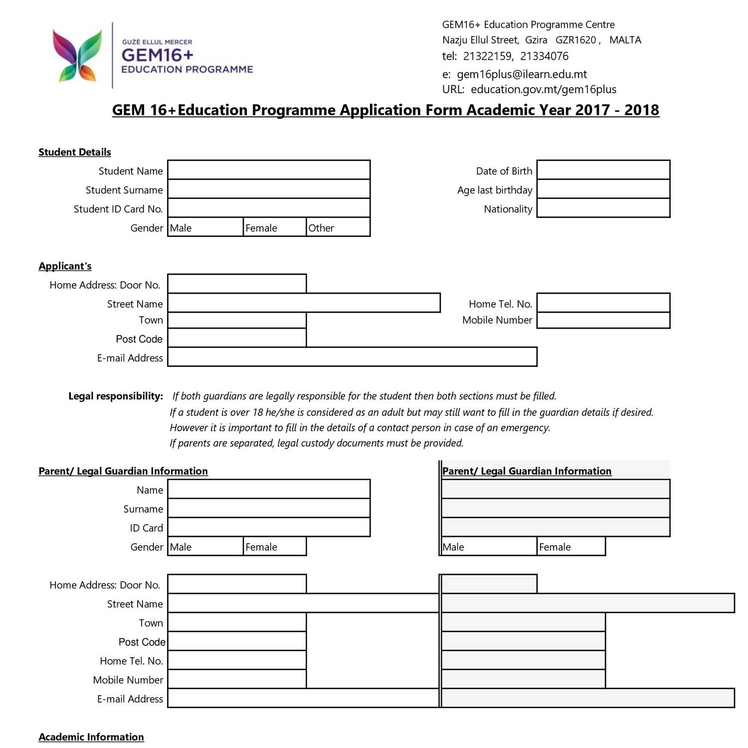 Gem 16+ Application 2017-2018.pdf | DocDroid