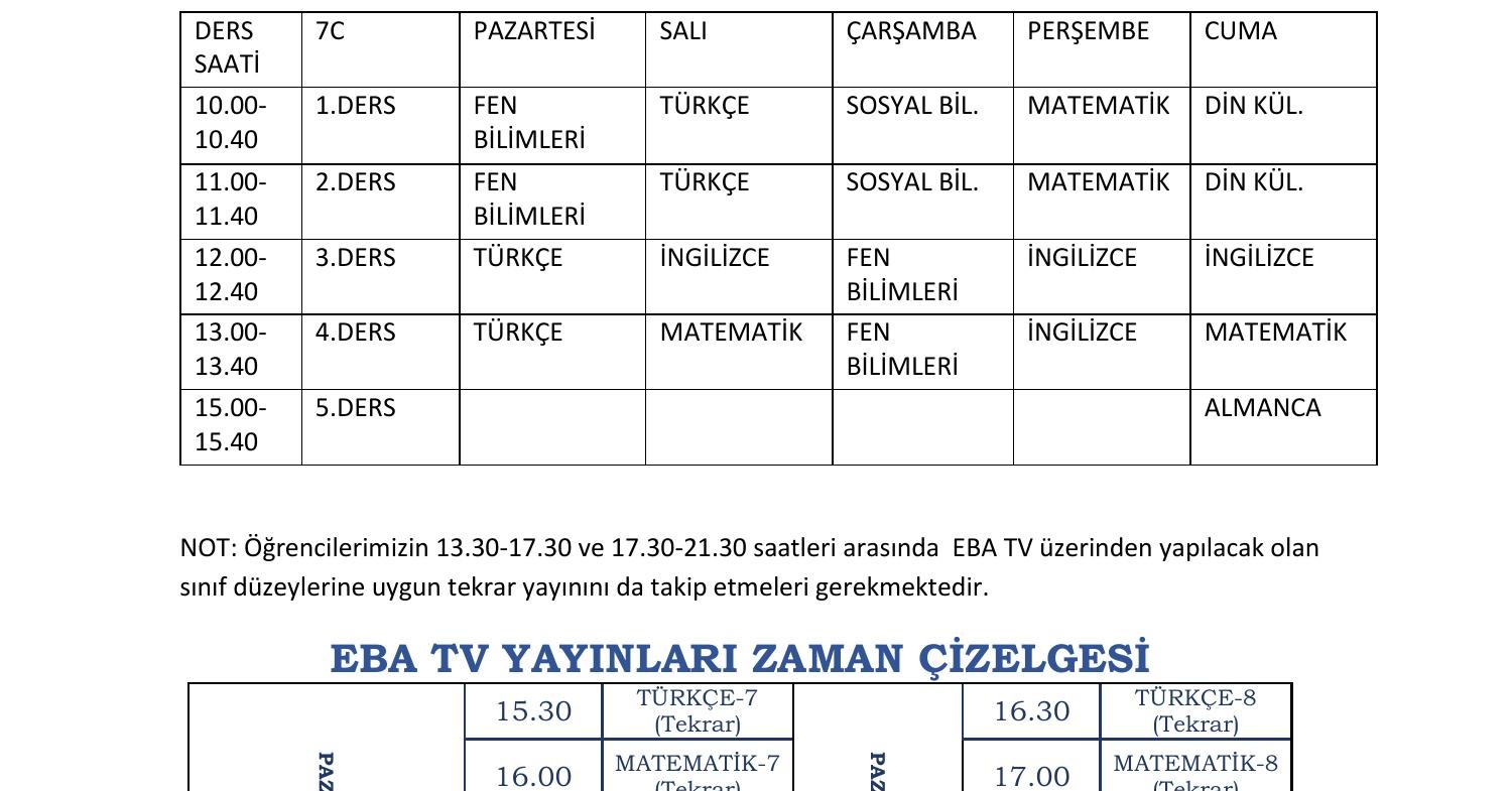 7C DERS PROGRAMI.pdf | DocDroid