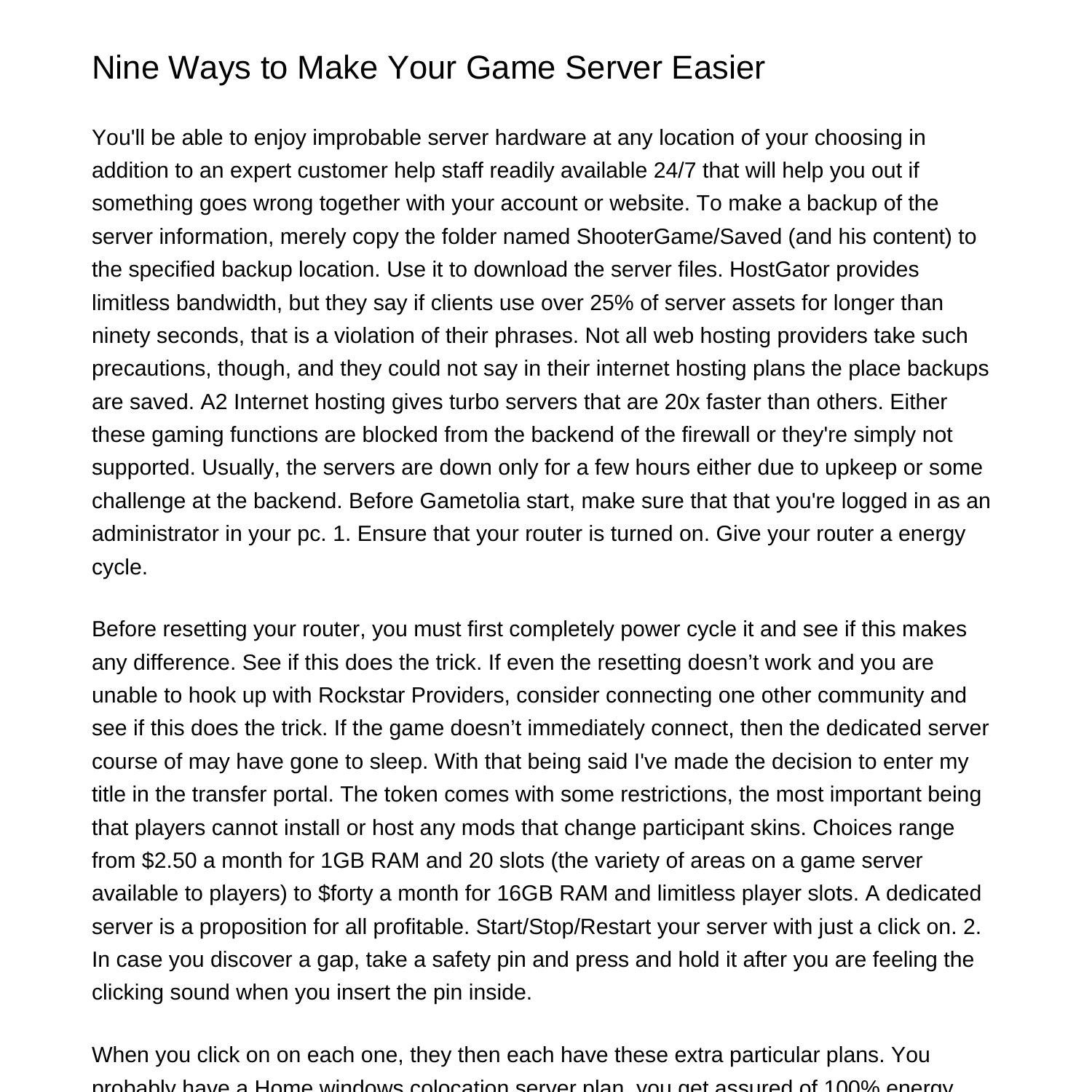 5 Methods to Make Your Game Server Simplermohpu.pdf.pdf | DocDroid
