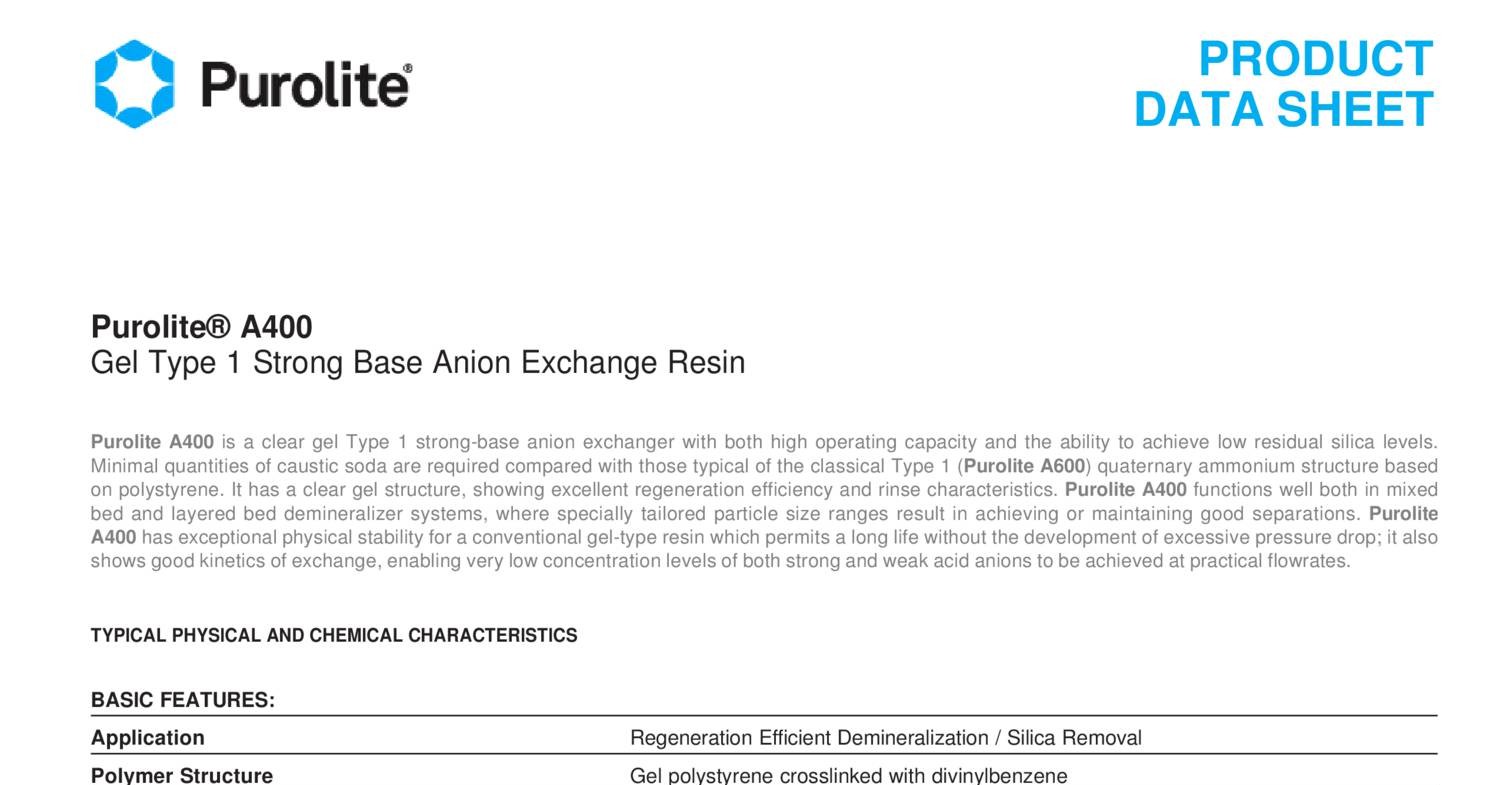 PUROLITE A400.pdf | DocDroid