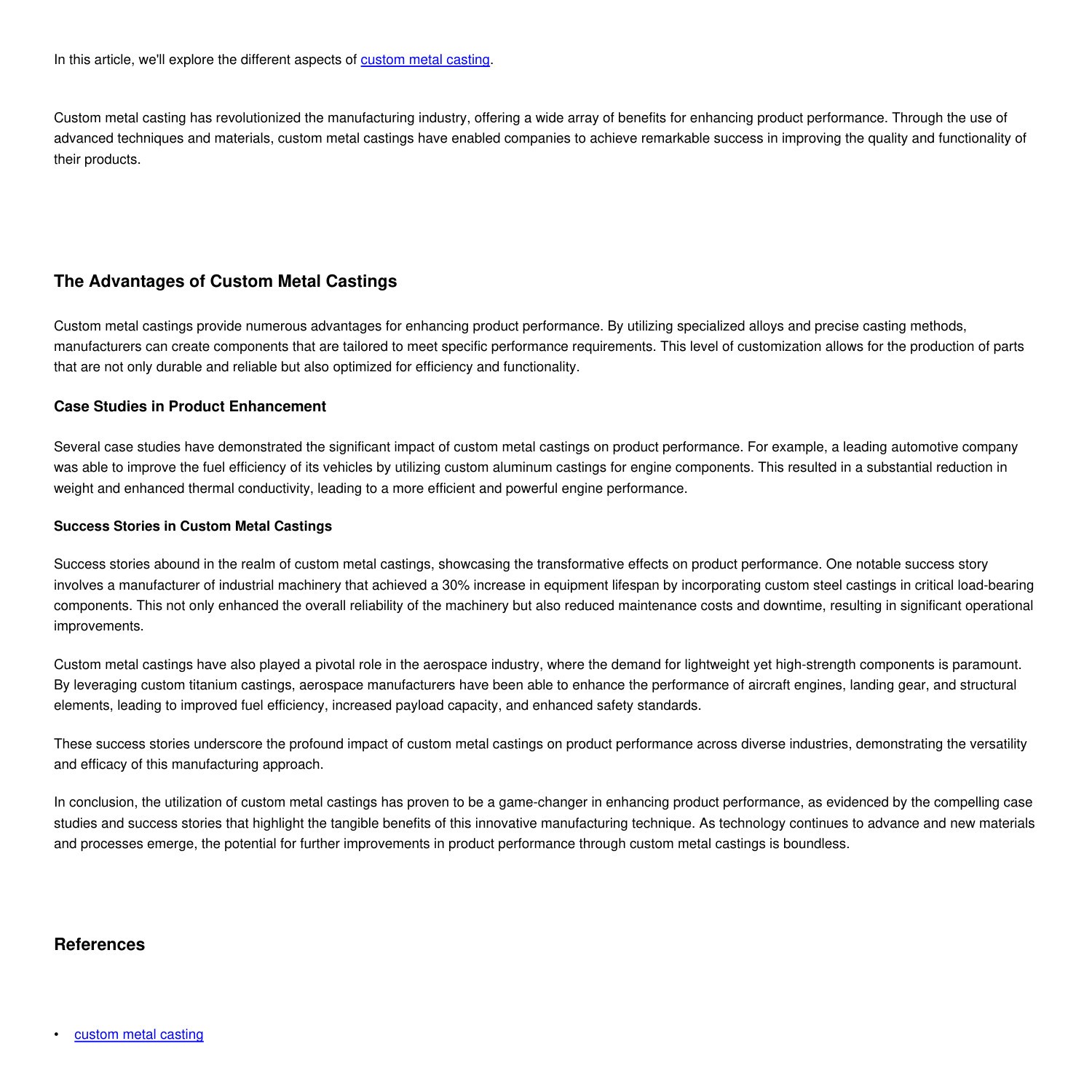 Enhancing Product Performance with Custom Metal Castings: Case Studies and Success Stories.pdf ...