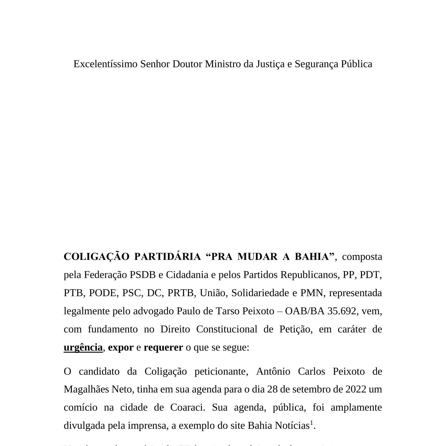 PETIÇÃO MINISTRO DA JUSTIÇA.pdf | DocDroid