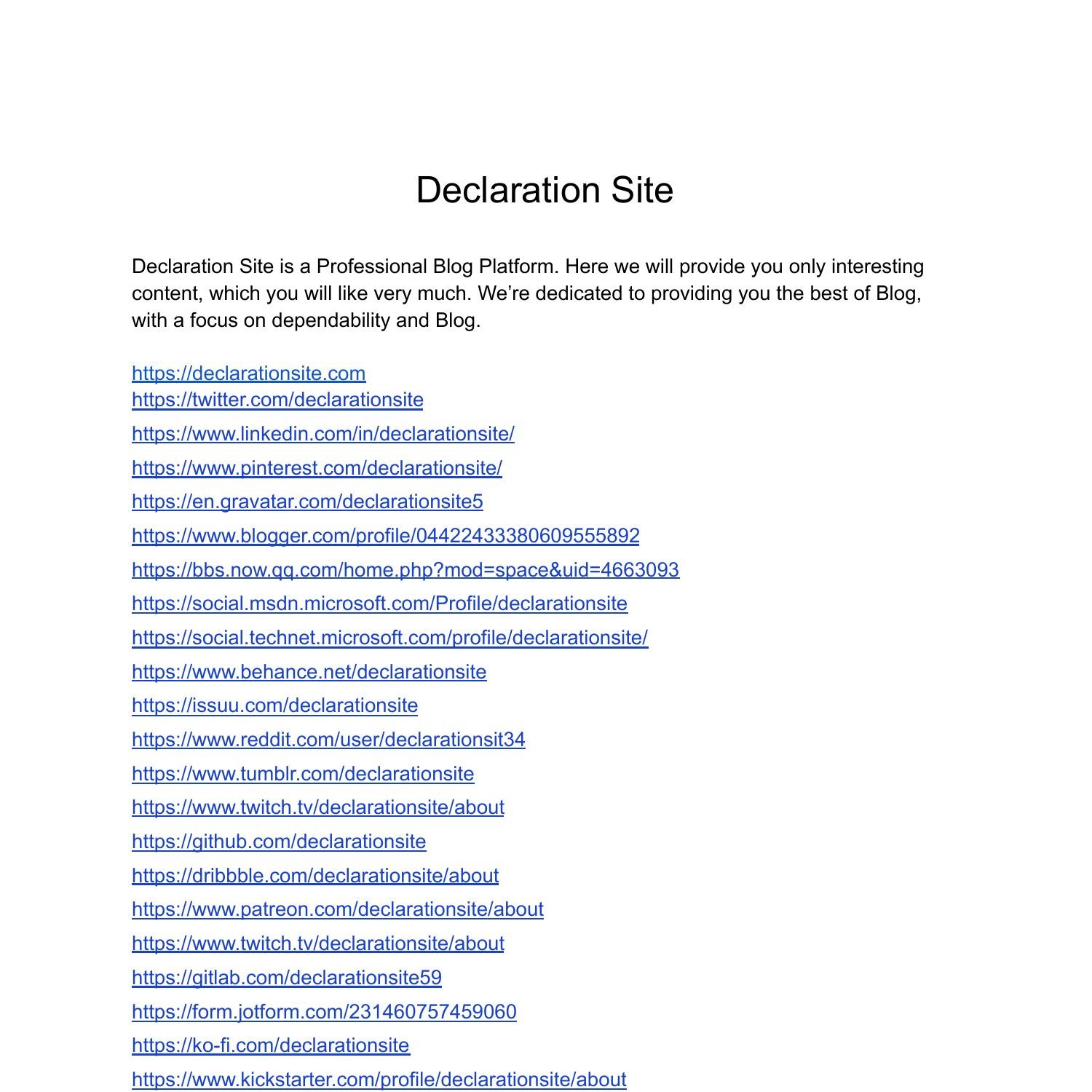 Declaration Site.pdf | DocDroid