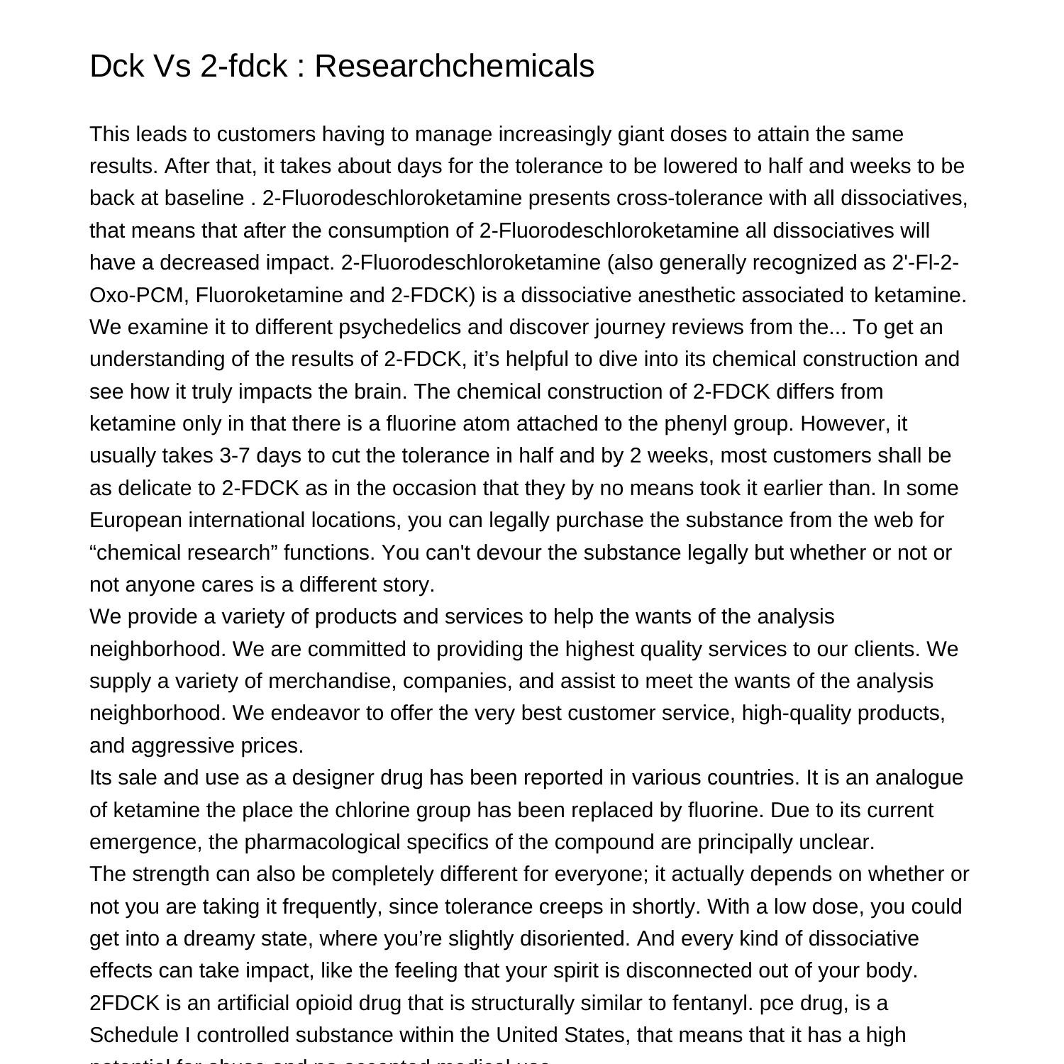Dck Vs 2fdck Researchchemicalsdscff.pdf.pdf | DocDroid