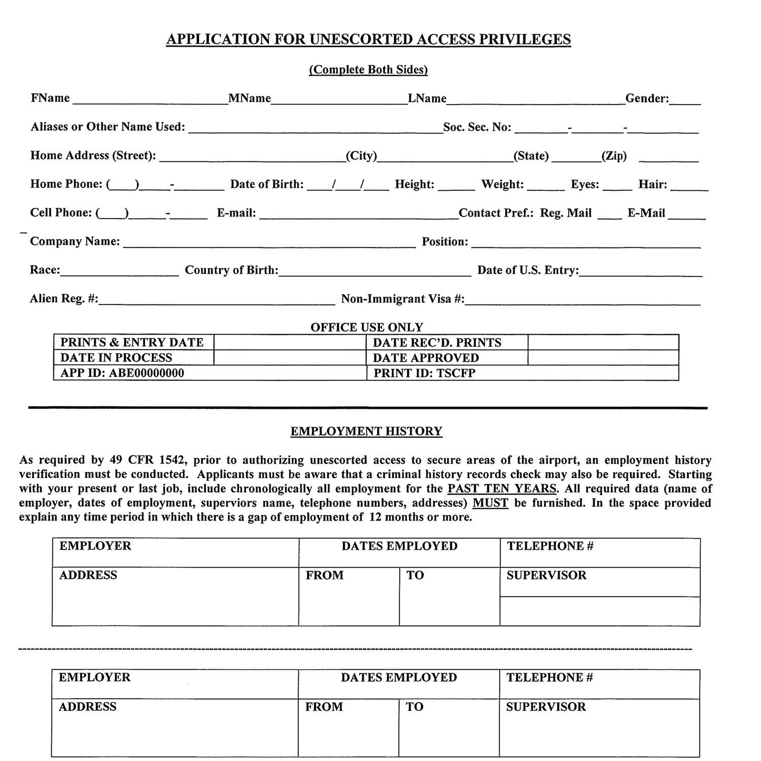 Application for Unescorted Access Privileges.pdf | DocDroid