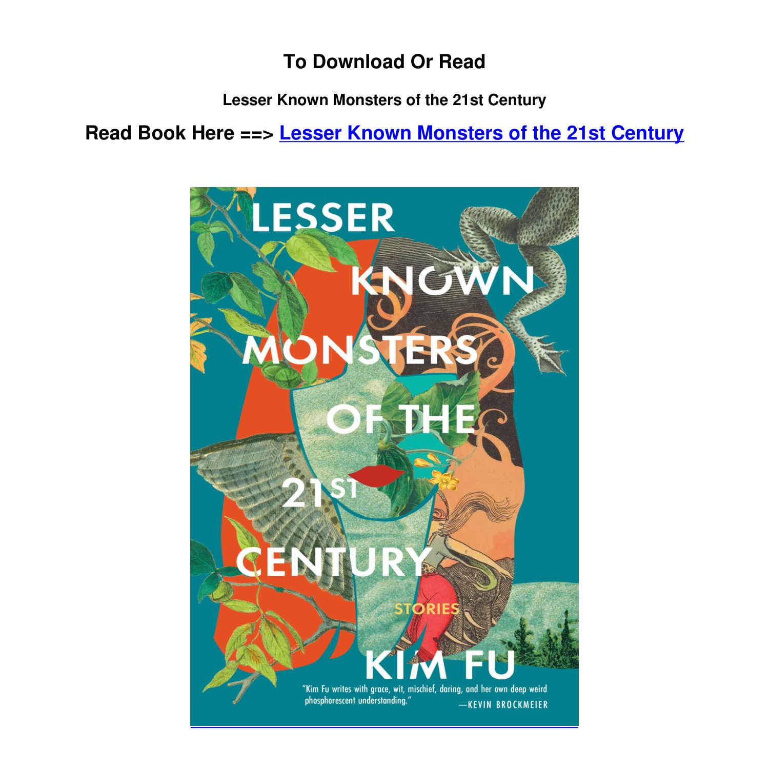 ePub DOWNLOAD Lesser Known Monsters of the 21st Century BY Kim Fu.pdf ...