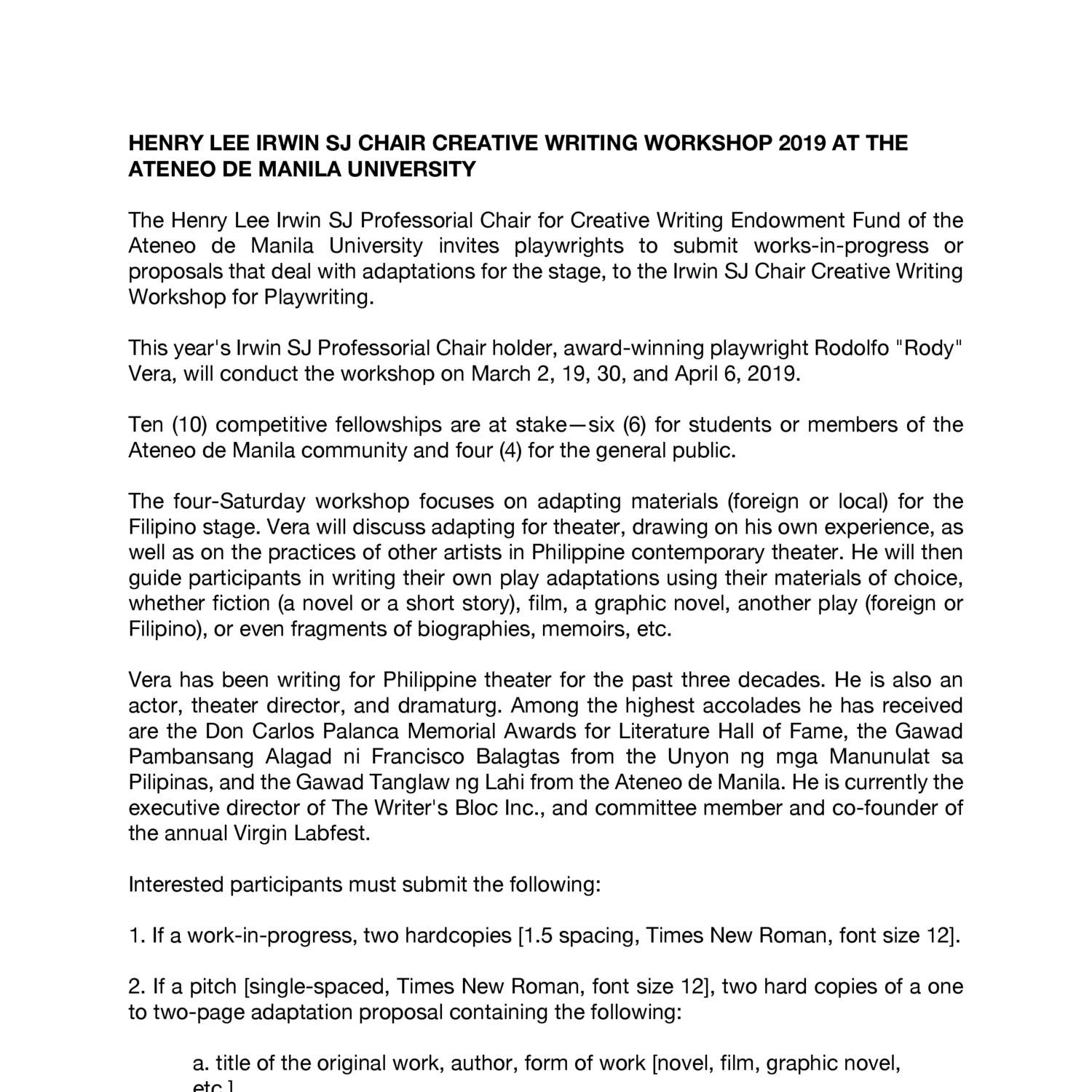 Irwin Workshops.pdf | DocDroid