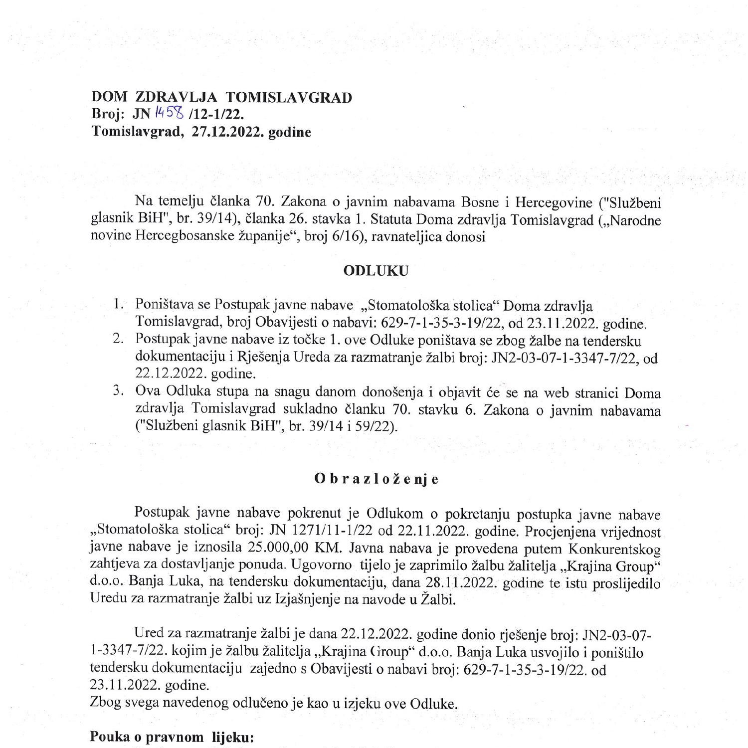 odluka o poništenju postupka JN.pdf | DocDroid