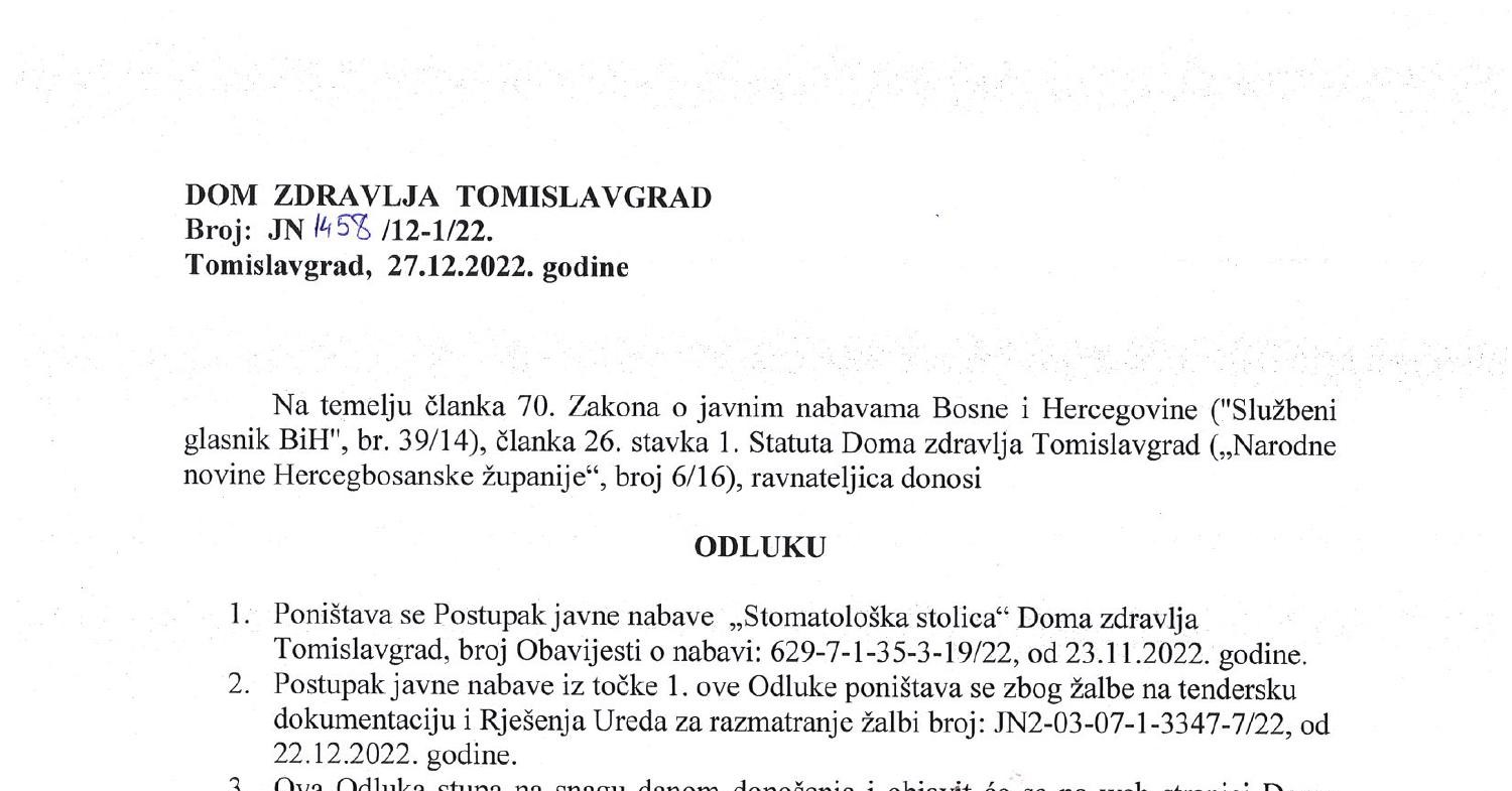 odluka o poništenju postupka JN.pdf | DocDroid