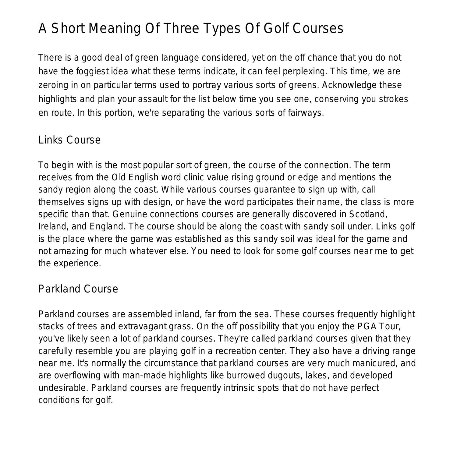 A Guide To Kinds Of Golf Coursesqxpnq.pdf.pdf | DocDroid