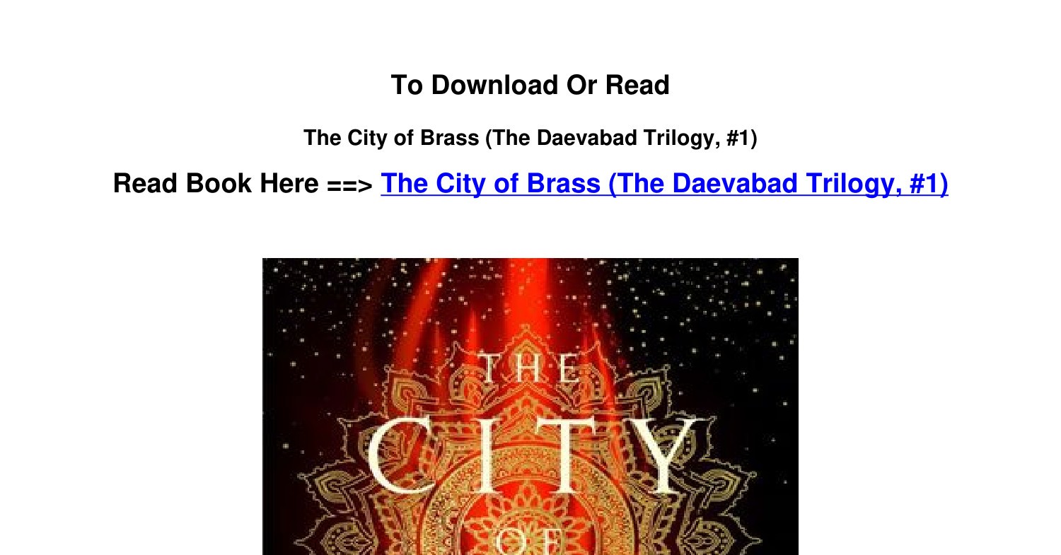 pdf download The City of Brass The Daevabad Trilogy 1 By S A ...