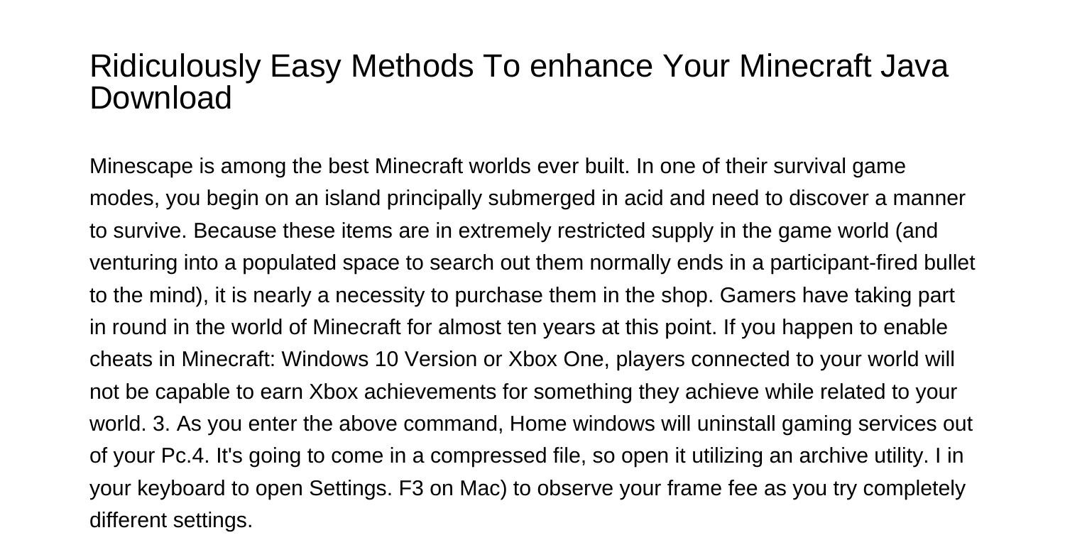 Ridiculously Simple Ways To enhance Your Minecraft Java Downloadivueo ...