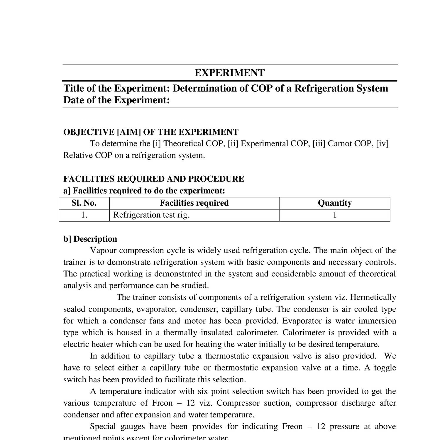 Determination of COP of a Refrigeration System.pdf | DocDroid