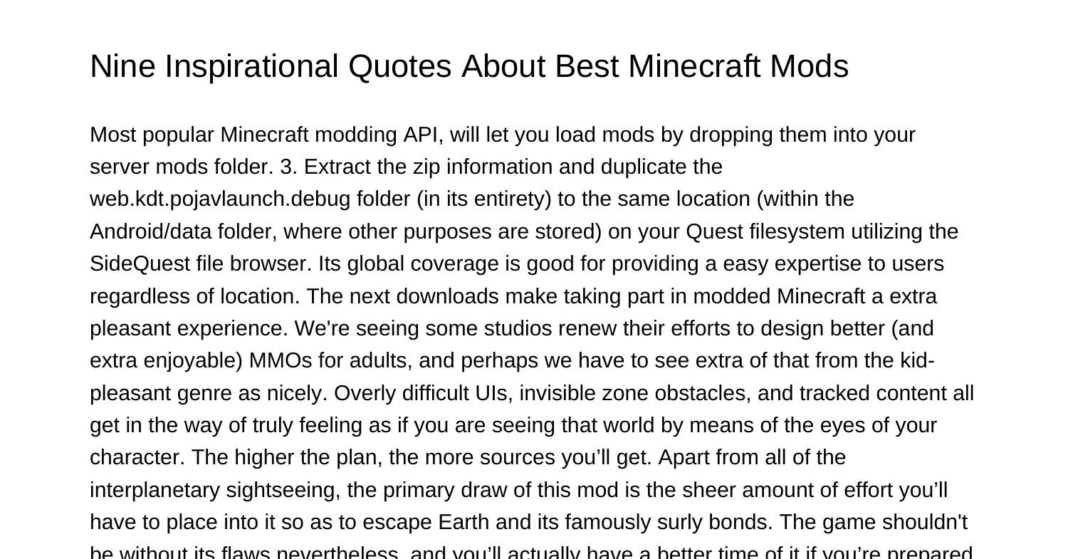 4 Inspirational Quotes About Best Minecraft Modsvcpiv.pdf.pdf | DocDroid