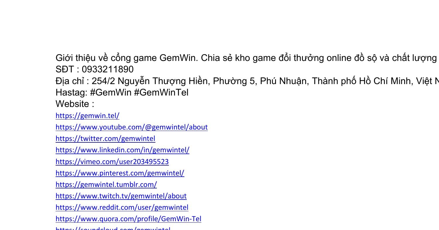 Giới thiệu về cổng game GemWin.docx | DocDroid