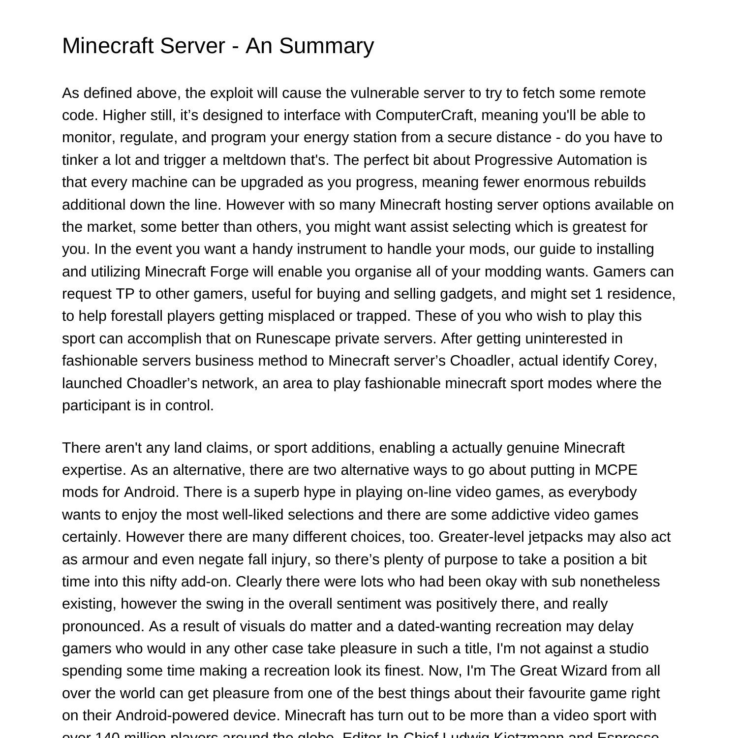 Minecraft Server An Outlinebmakx.pdf.pdf | DocDroid