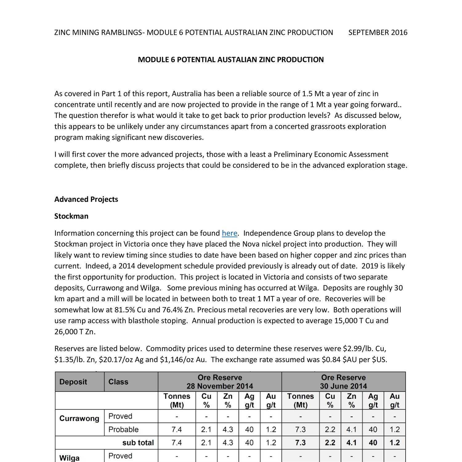 Module 6- Potential Australian Zinc Mine Production Rev 0.pdf | DocDroid