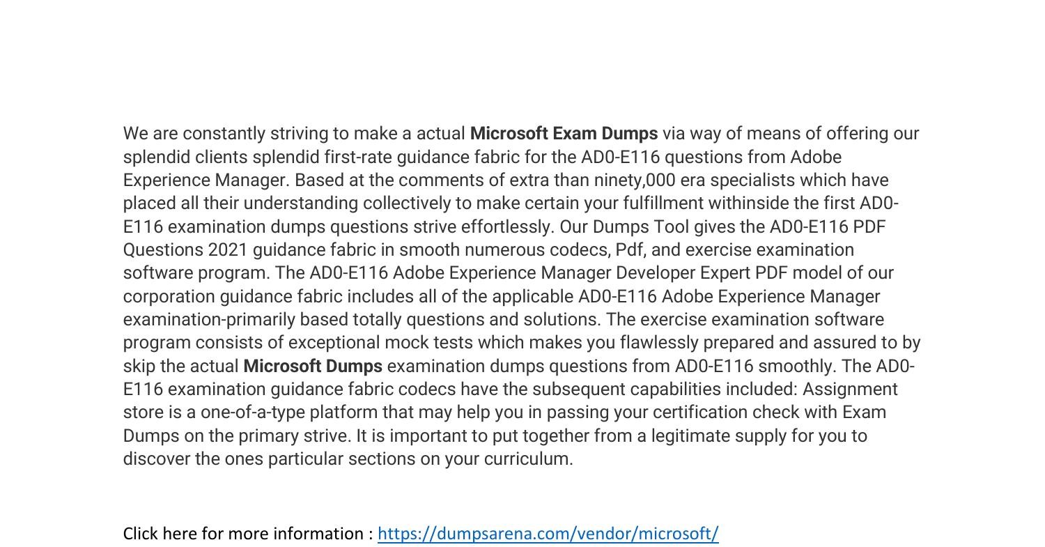 Microsoft Exam Dumps.pdf | DocDroid