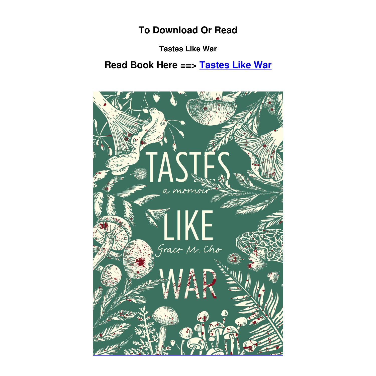 DOWNLOAD EPUB Tastes Like War by Grace M Cho.pdf | DocDroid