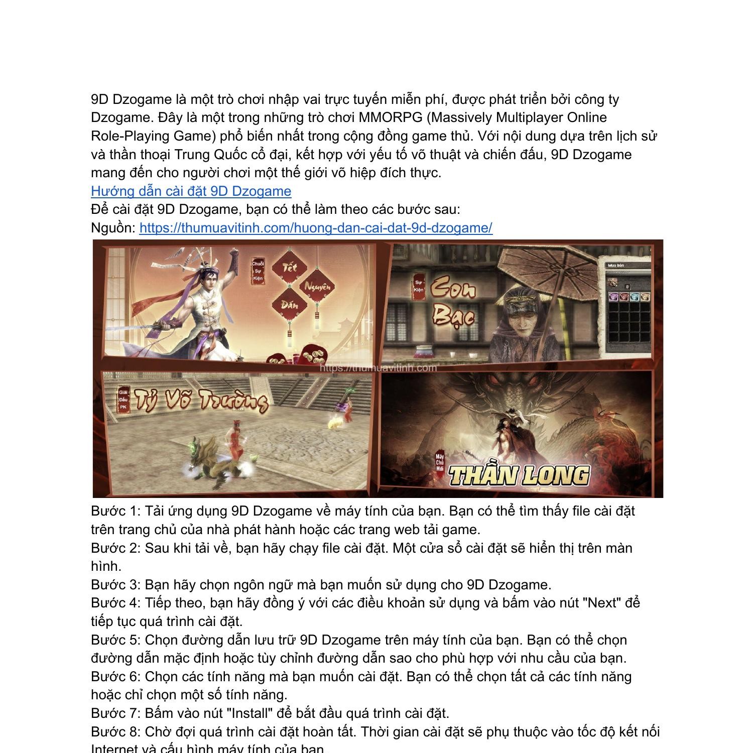Hướng dẫn cài đặt 9d dzogame.pdf | DocDroid
