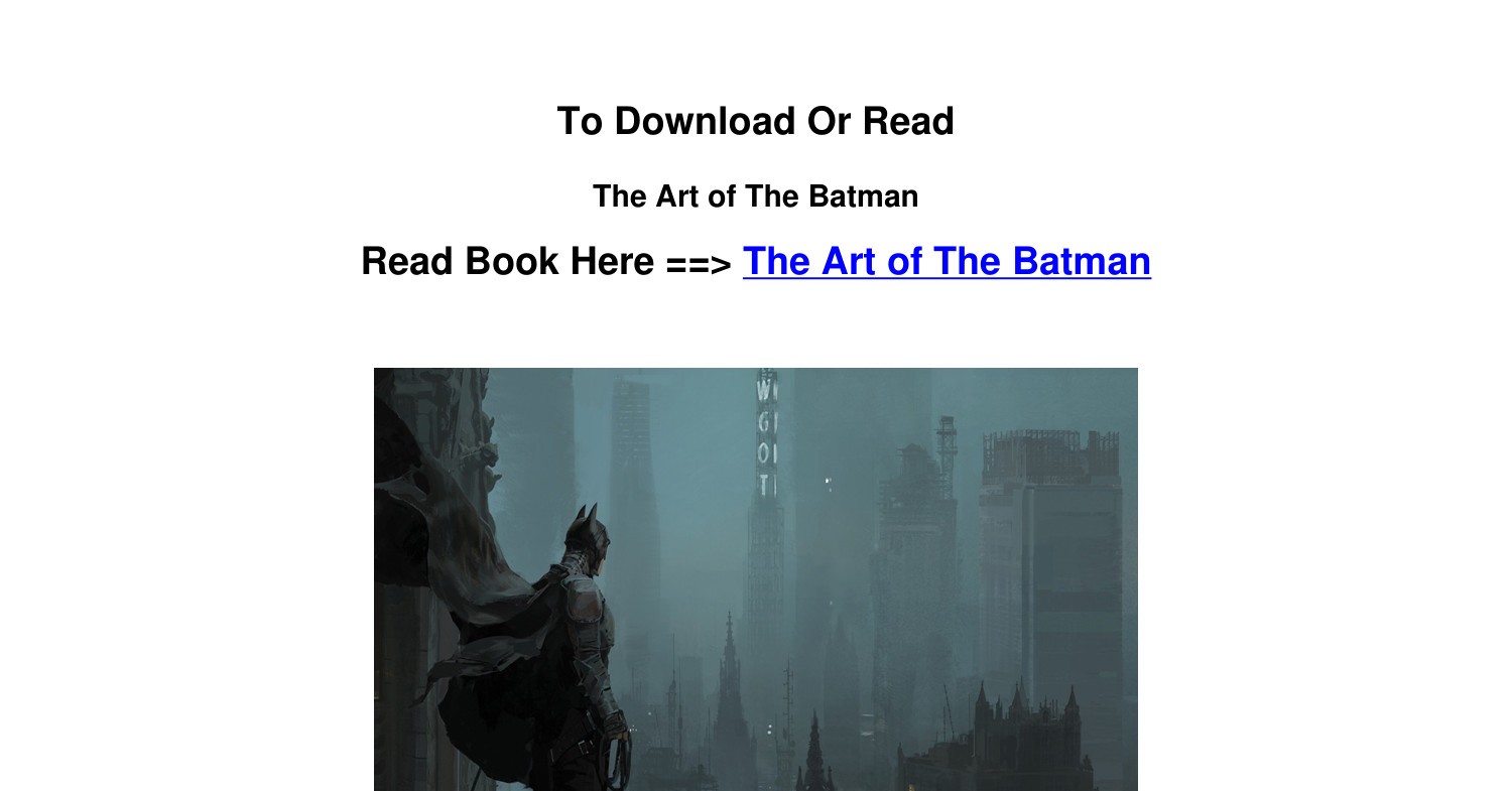 Pdf download The Art of The Batman BY James Field.pdf | DocDroid