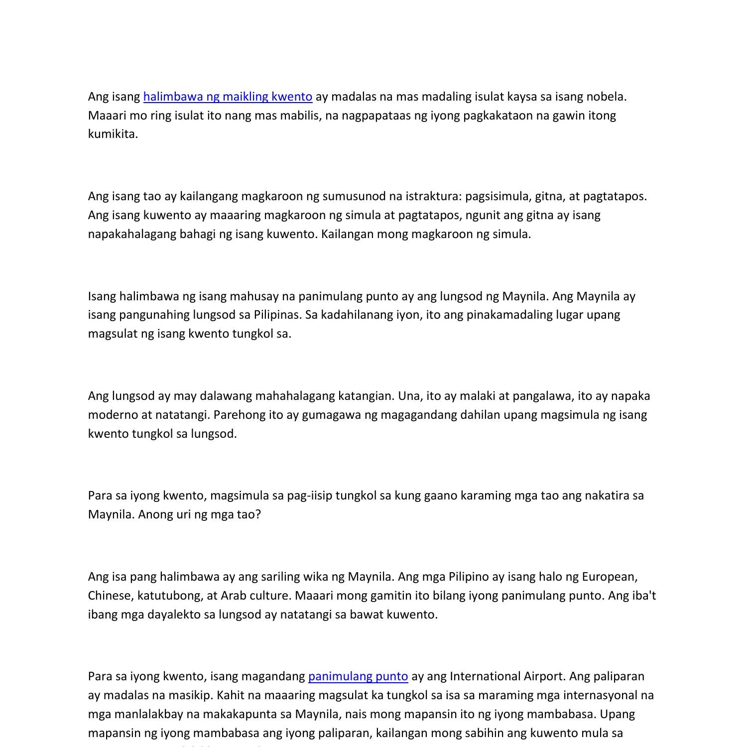 Buod ng Maikling Kwento Gamit ang Lumang Istraktura.docx | DocDroid