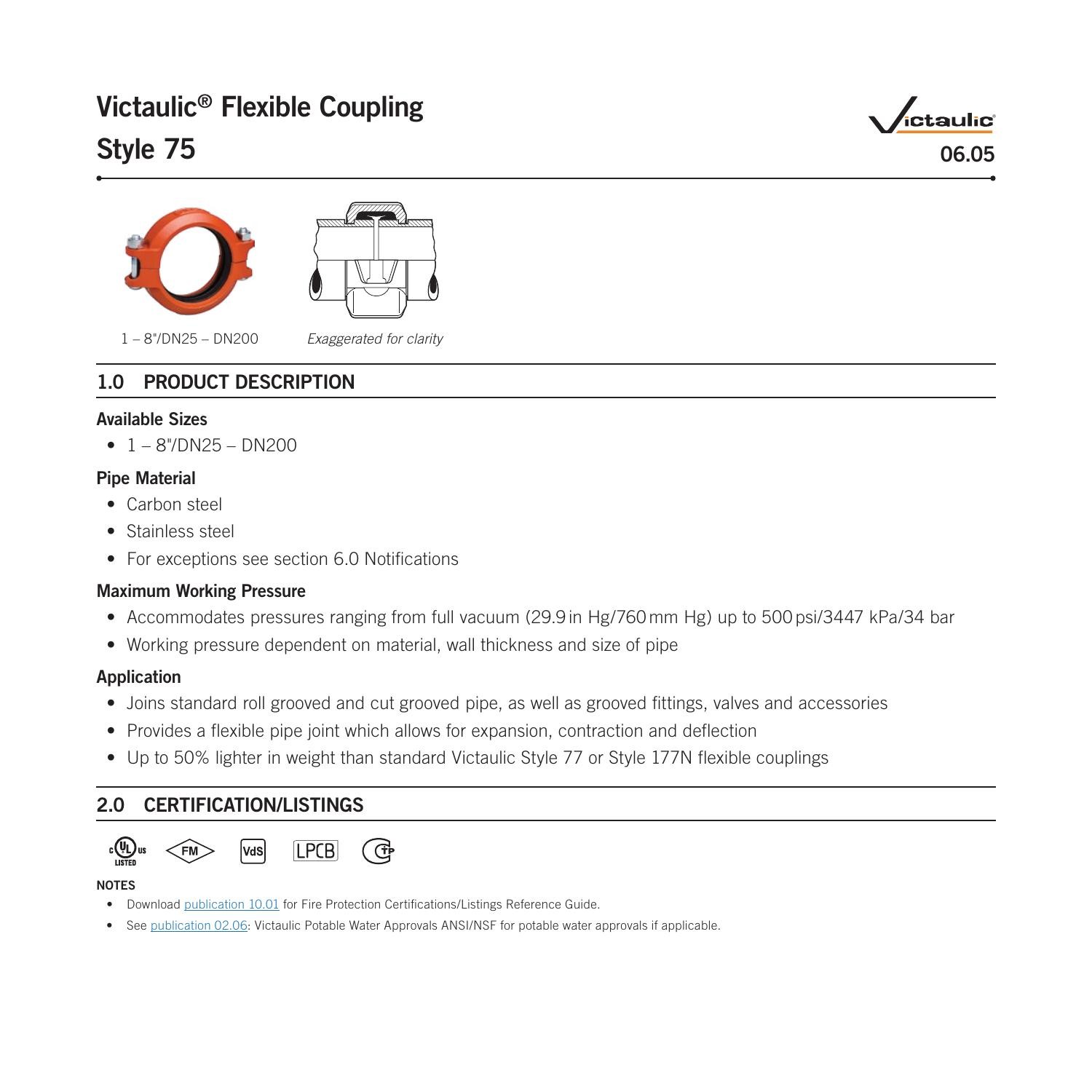 06.05 Victaulic Style 75 Flexible Coupling.pdf | DocDroid