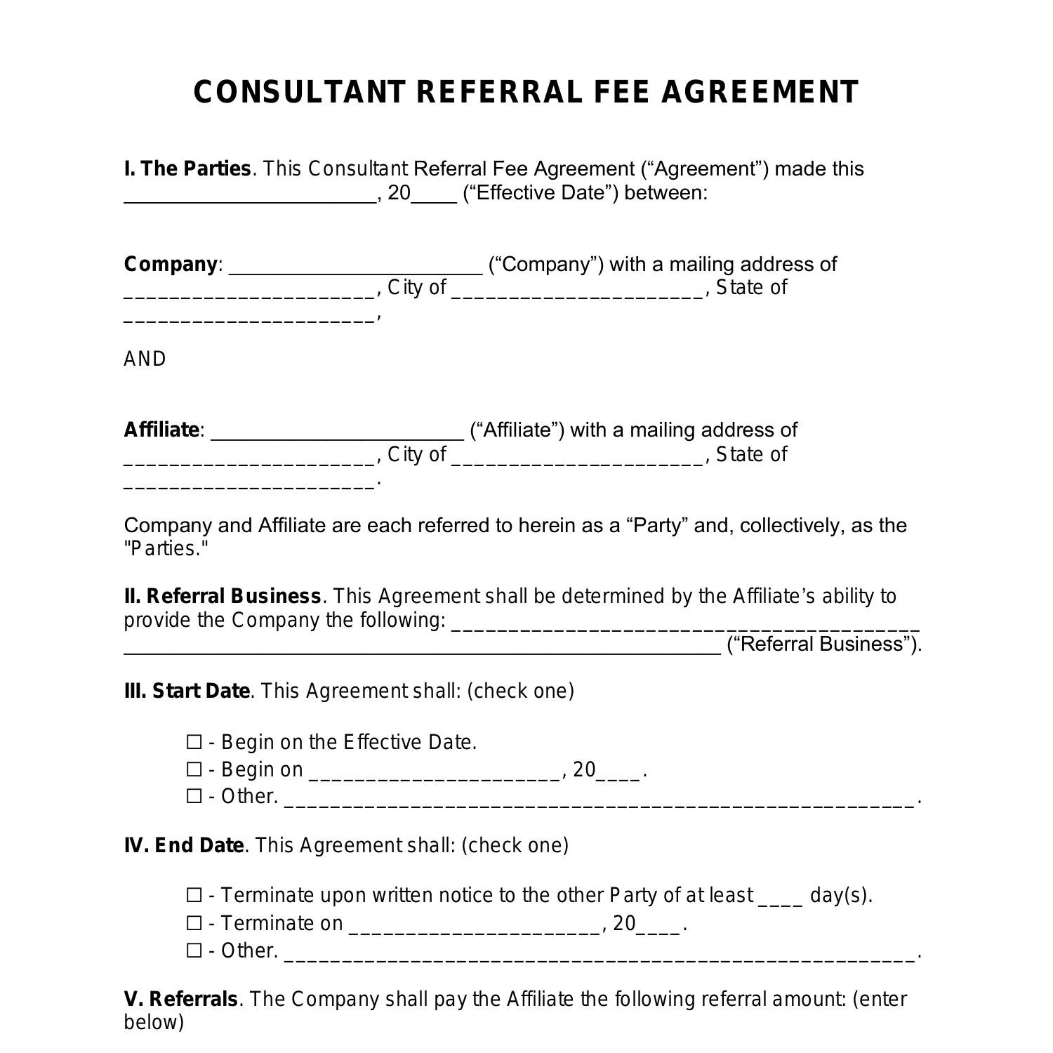 Consultant Referral Fee Agreement pdf DocDroid