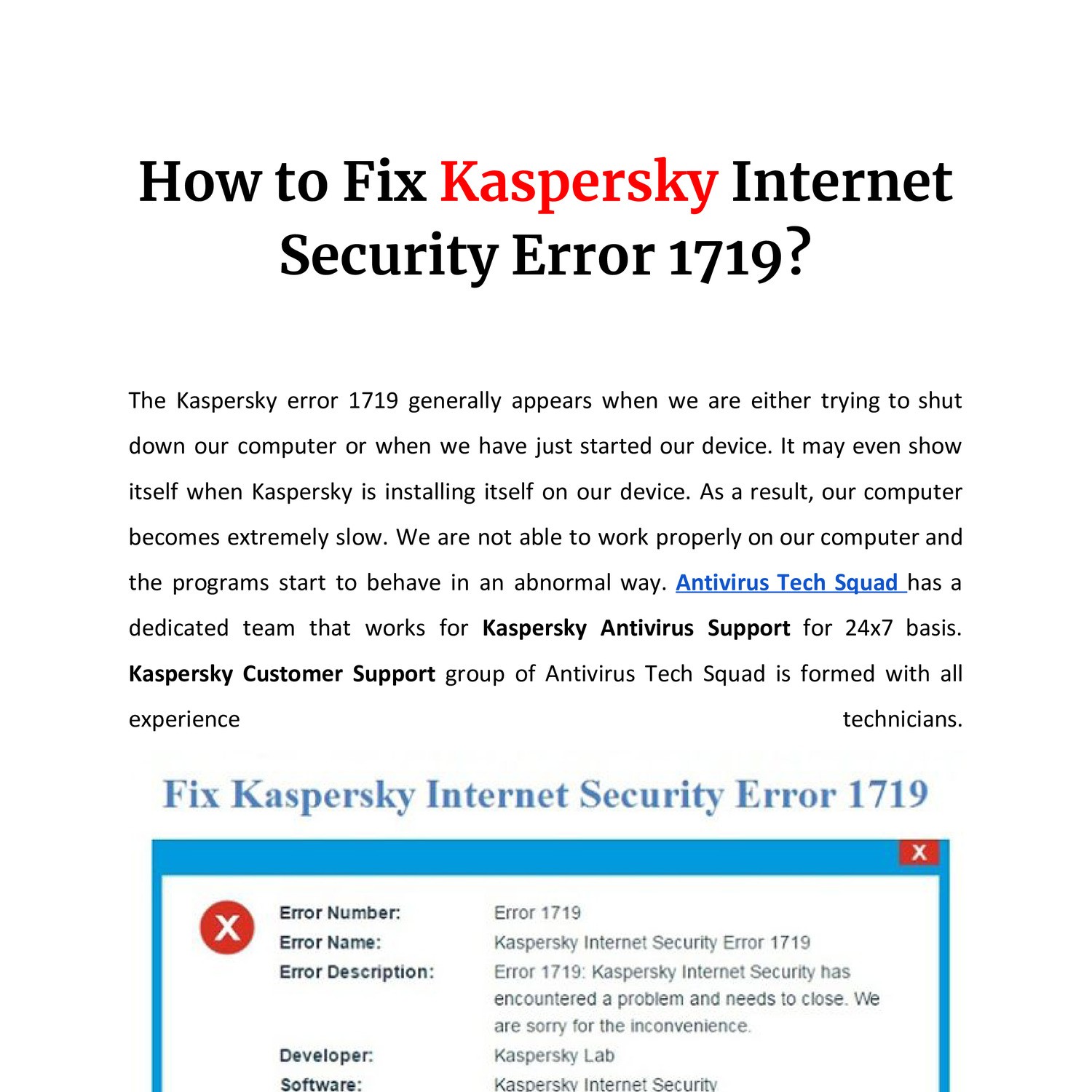How to Fix Kaspersky Internet Security Error 1719.pdf | DocDroid