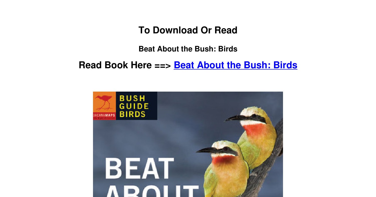 DOWNLOAD Pdf Beat About the Bush Birds By Trevor Carnaby.pdf | DocDroid