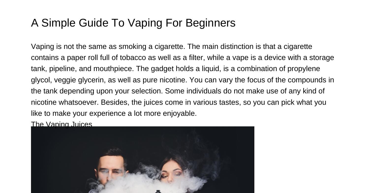 A Basic Overview To Vaping For Beginnersqudit.pdf.pdf | DocDroid