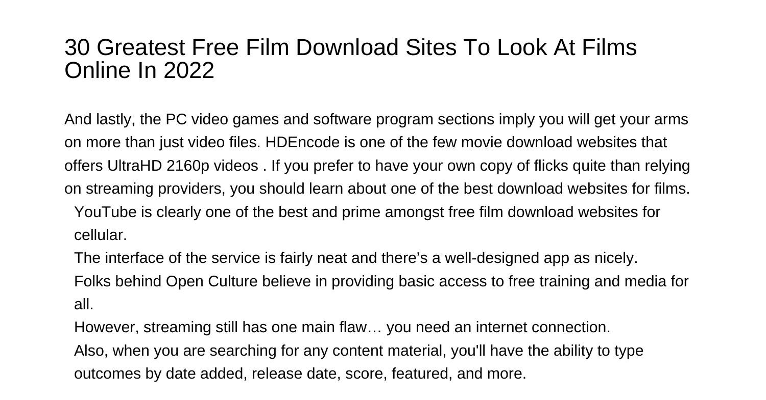 30 Best Free Film Download Websites To Observe Movies Online In ...