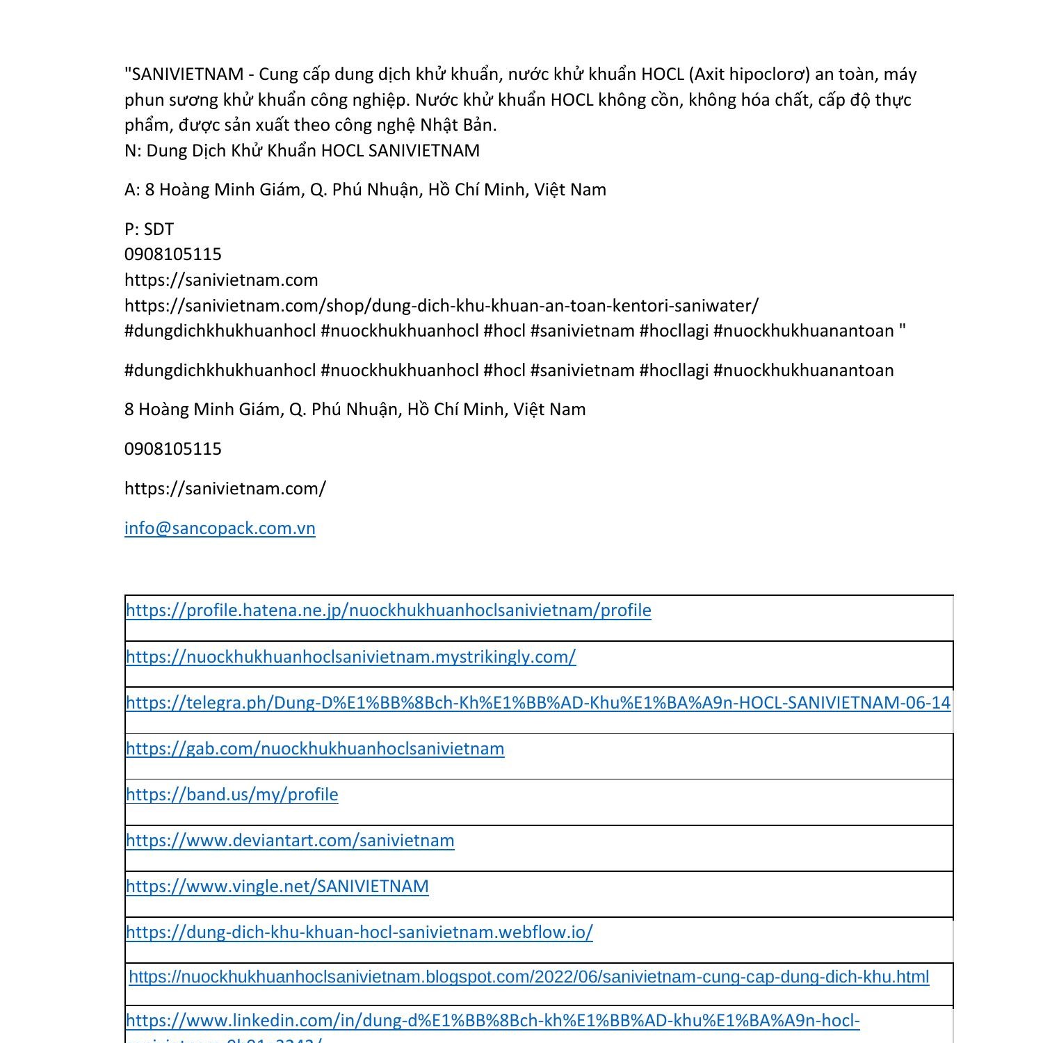 Dung Dịch Khử Khuẩn HOCL SANIVIETNAM.docx | DocDroid