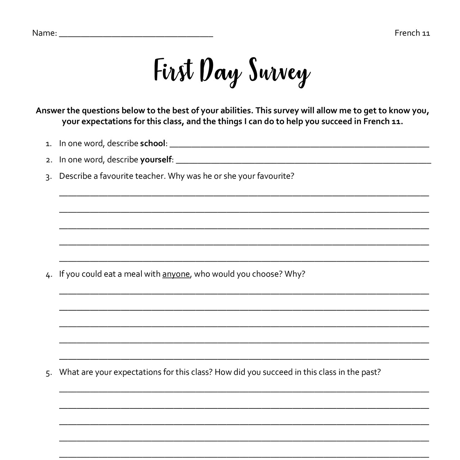 First Day Survey.pdf | DocDroid