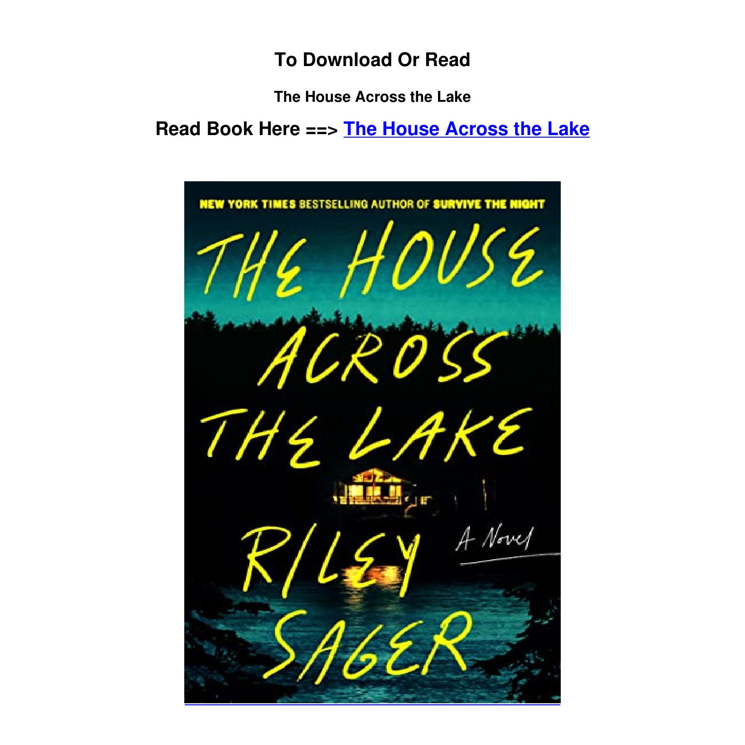 pdf Download The House Across the Lake by Riley Sager.pdf | DocDroid