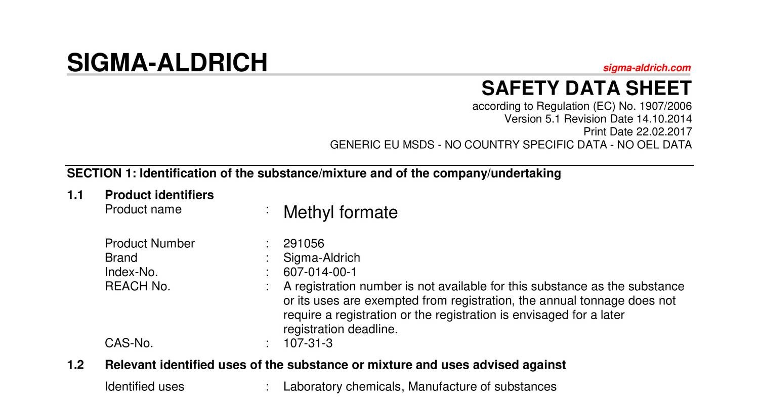 Methyl formate SA.pdf | DocDroid