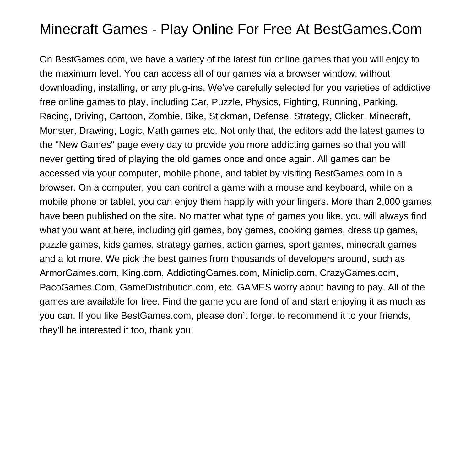 Minecraft Games Play Online For Free At BestGamesCommplqk.pdf.pdf ...