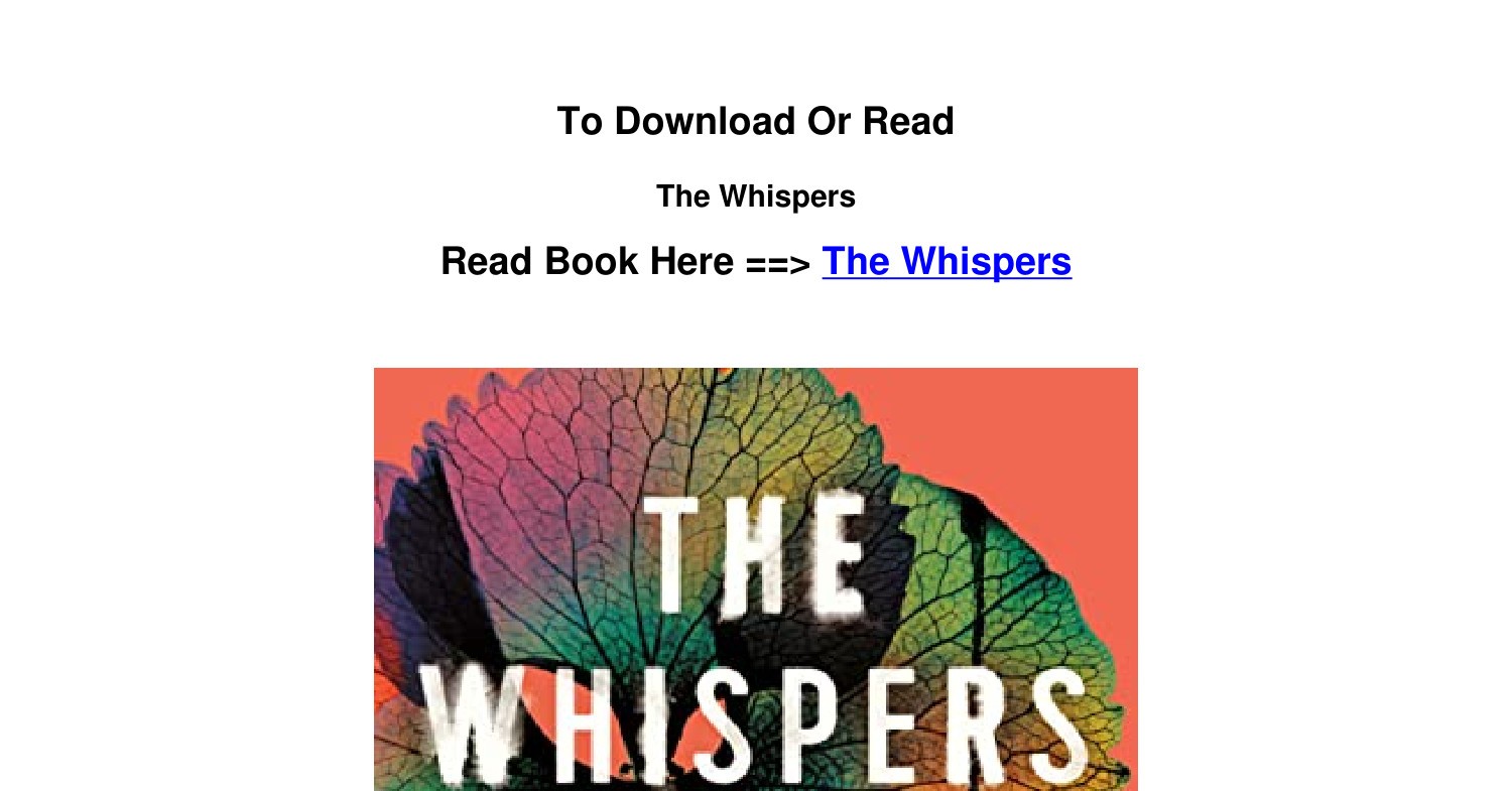 DOWNLOAD Pdf The Whispers By Ashley Audrain.pdf | DocDroid